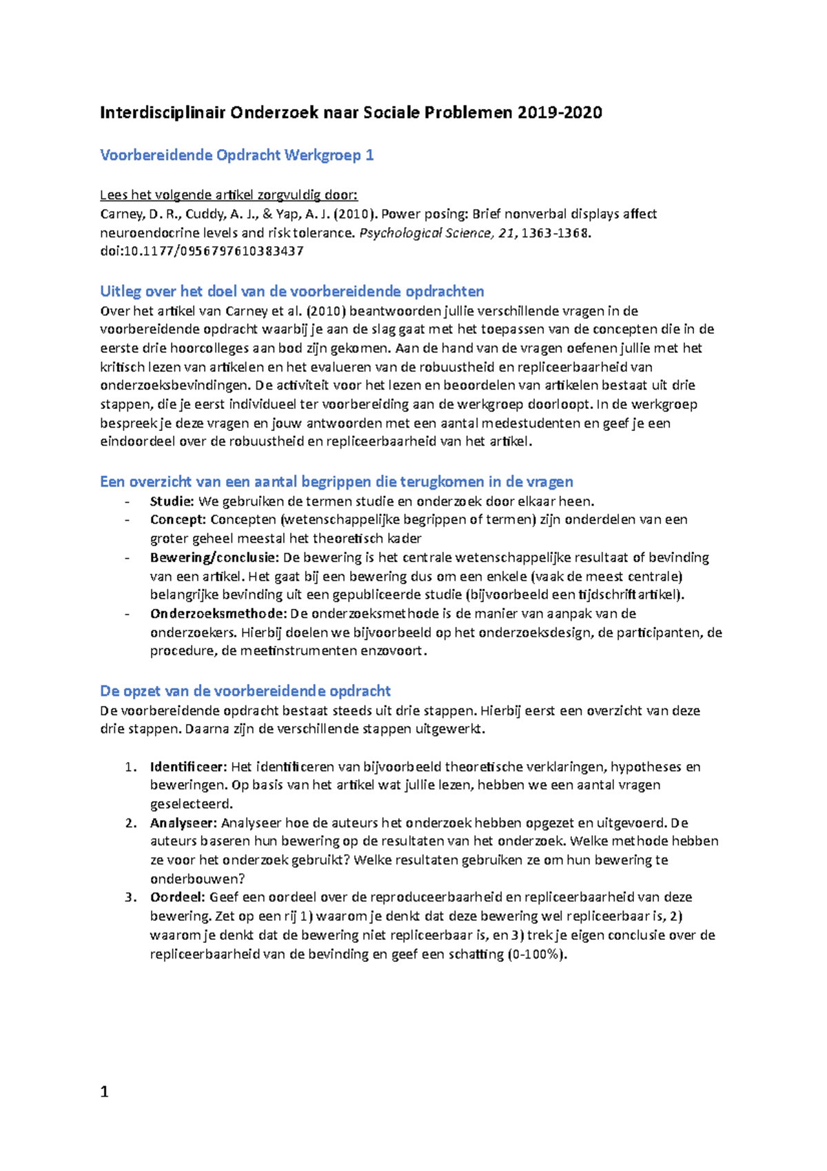 IOSP Voorbereidende Opdracht - Interdisciplinair Onderzoek naar Sociale ...
