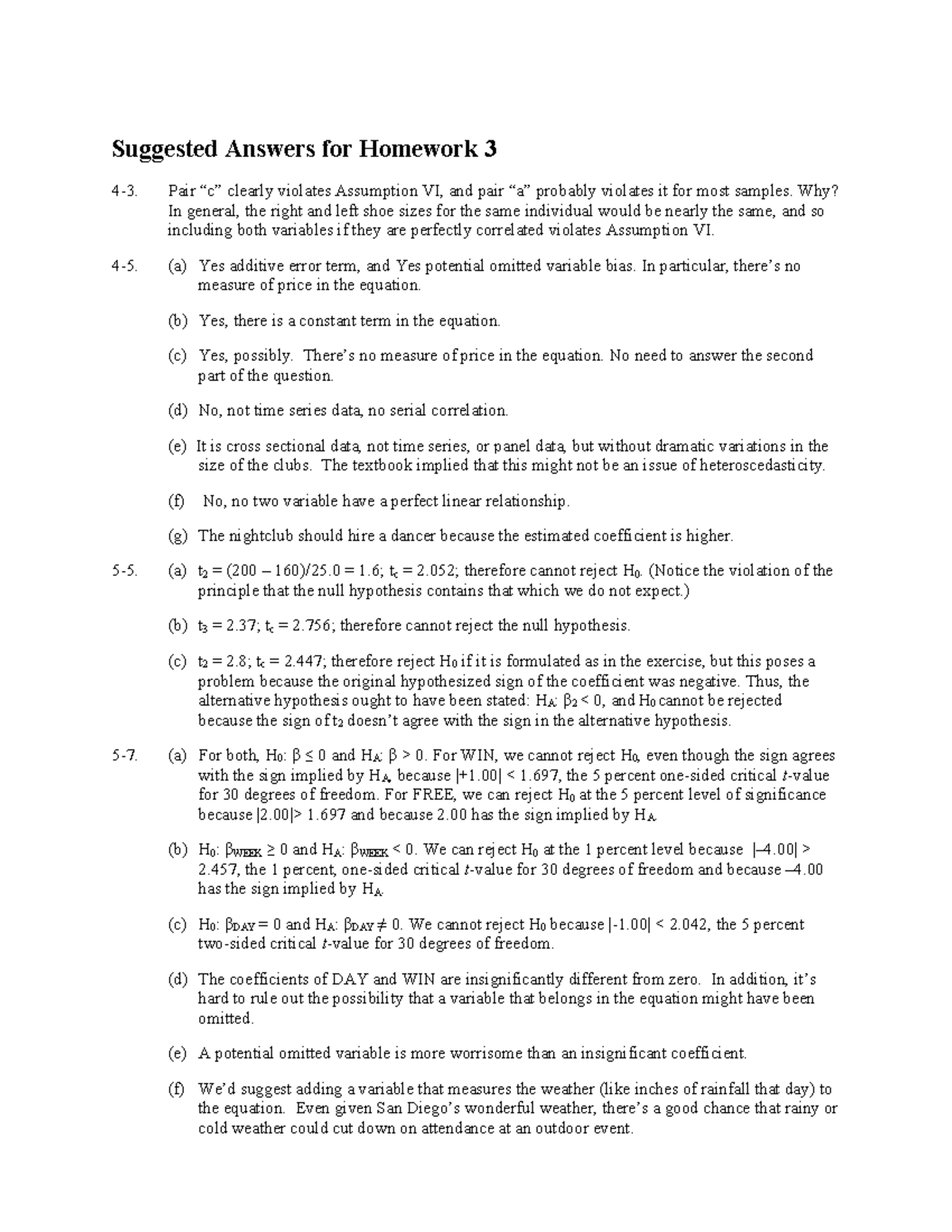 HW3 Solutions - Suggested Answers for Homework 3 4-3. Pair “c” clearly ...