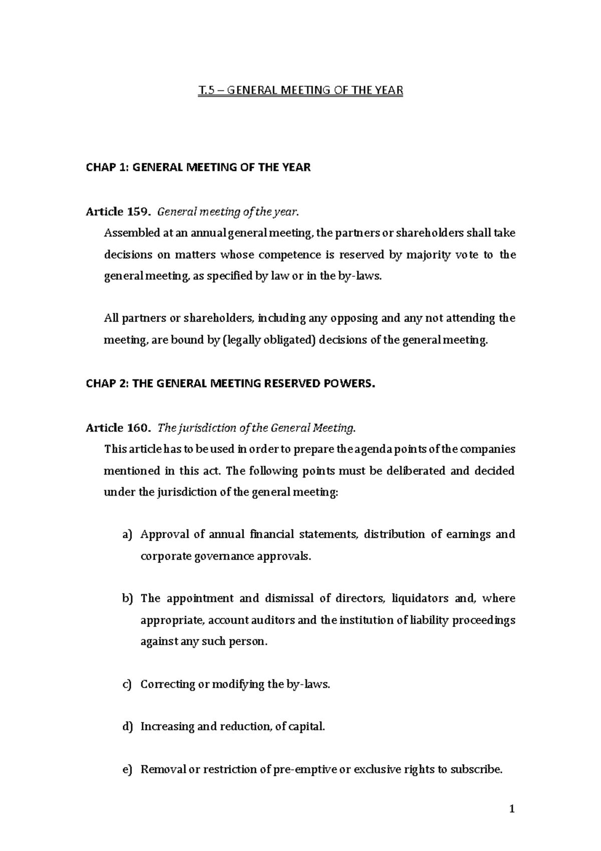 Revision - Case 2B Concepts - T – GENERAL MEETING OF THE YEAR CHAP 1 ...