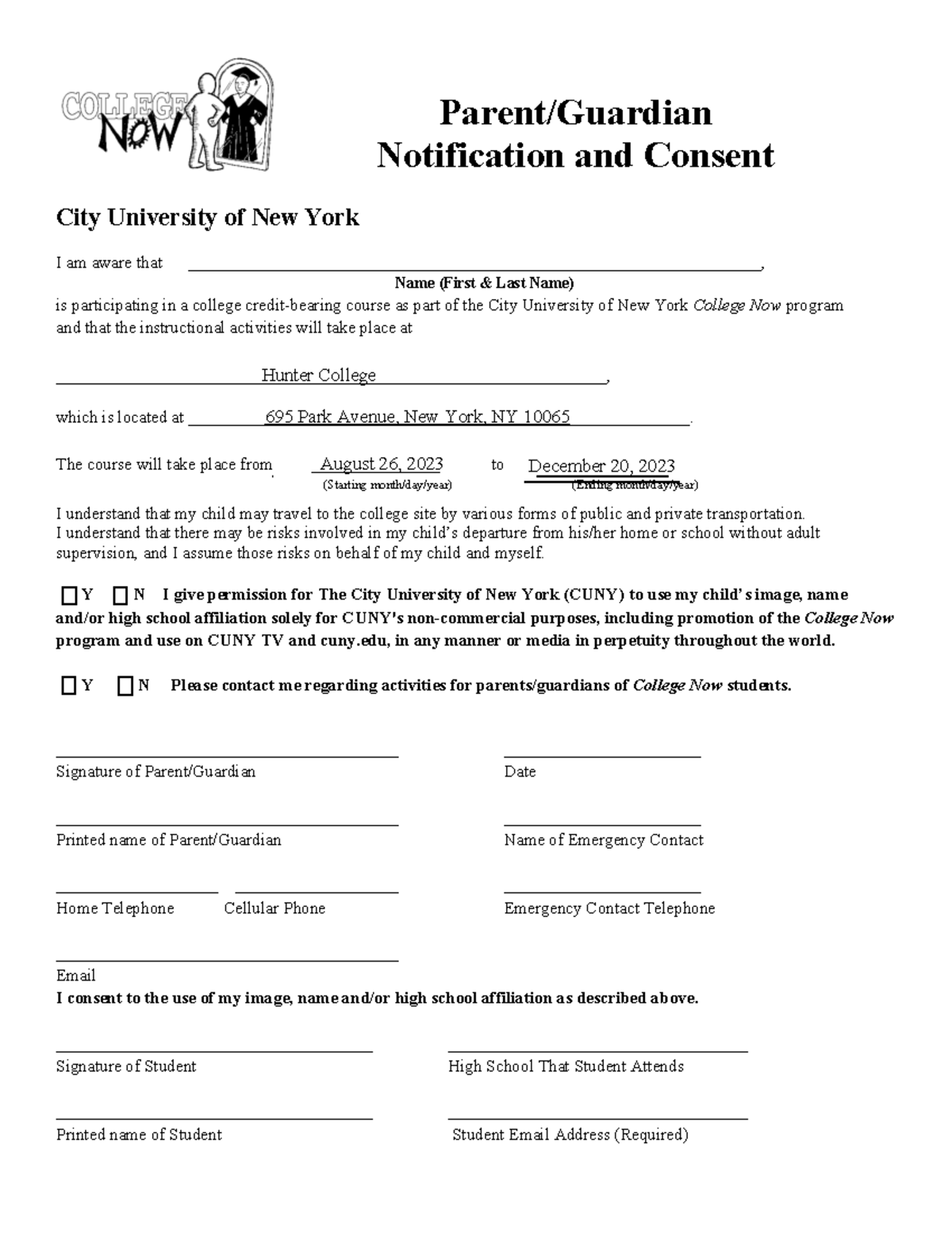 Parent Consent Form - ,,,, - Parent/Guardian Notification and Consent ...