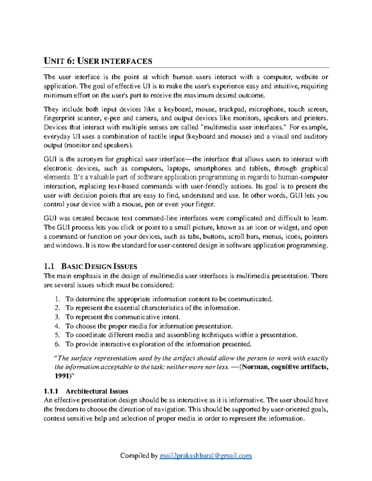 Unit-6-multimedia - notes - UNIT 6: USER INTERFACES The user interface ...