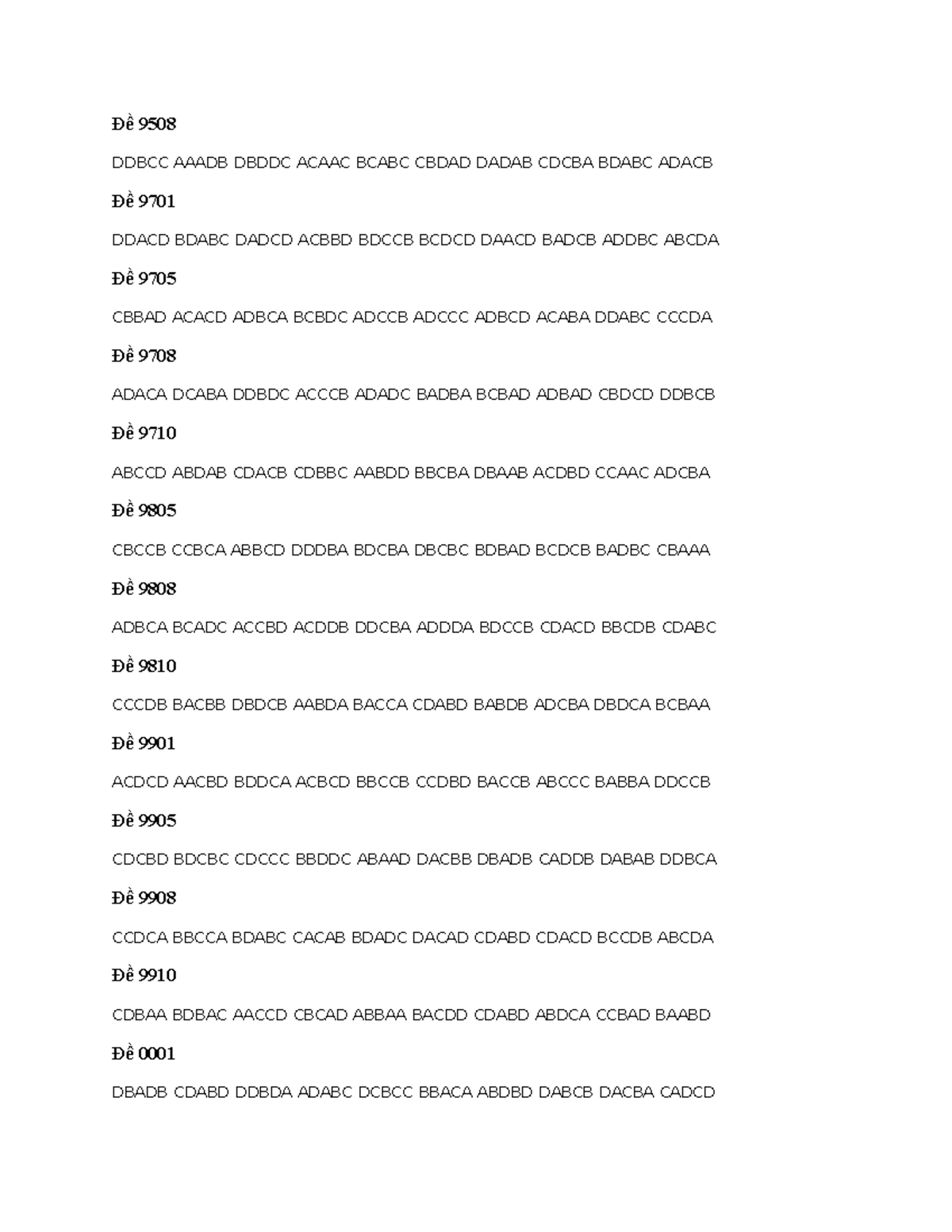 đáp án nghe - fasd fadsg asdfg sdfg as asdf ag asdasdg a - Đề 9508 ...