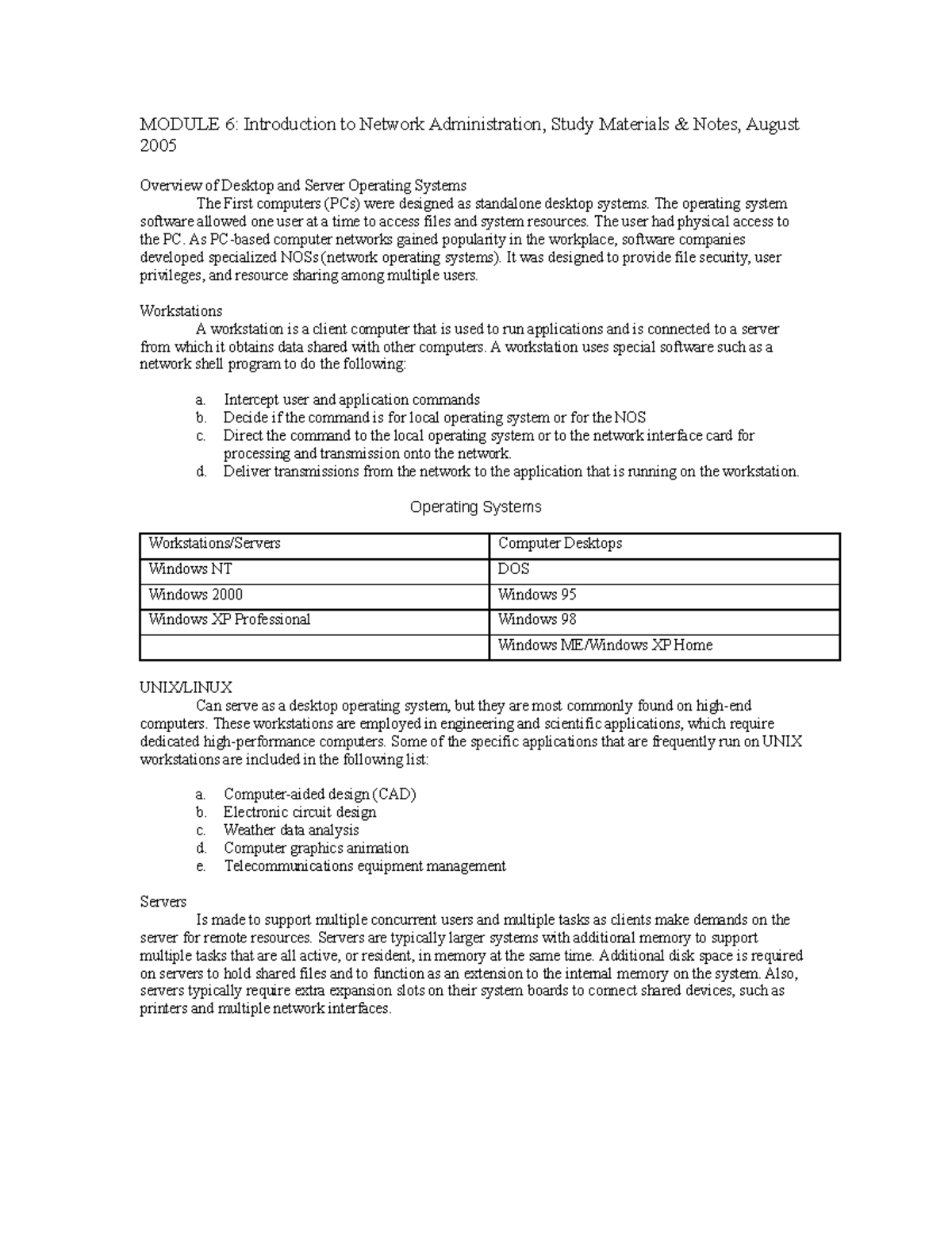 Module 6 Cisco Introduction to Network Administration, Study Materials ...