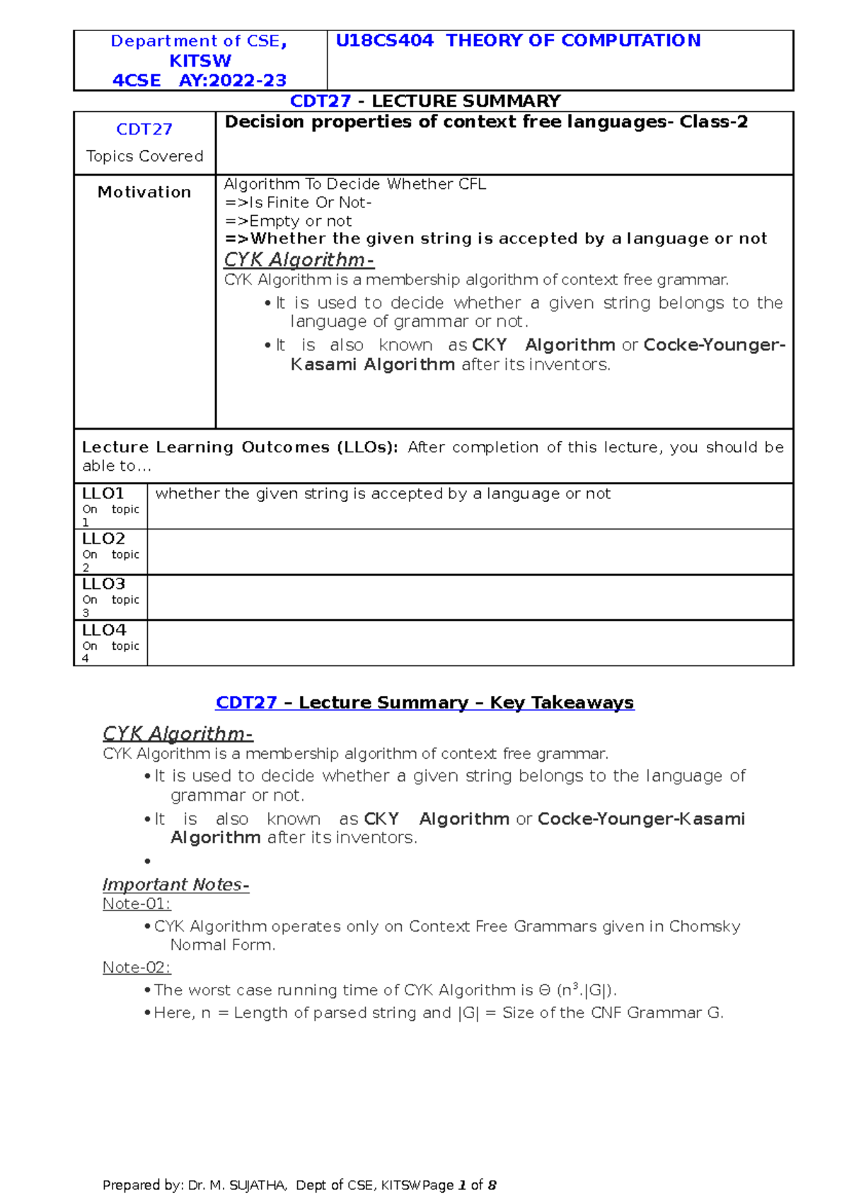 Toc Cdt27 Summary 4cse Drms 2021 22 Kitsw 4cse Ay2022 Cdt27 Lecture Summary Cdt Topics