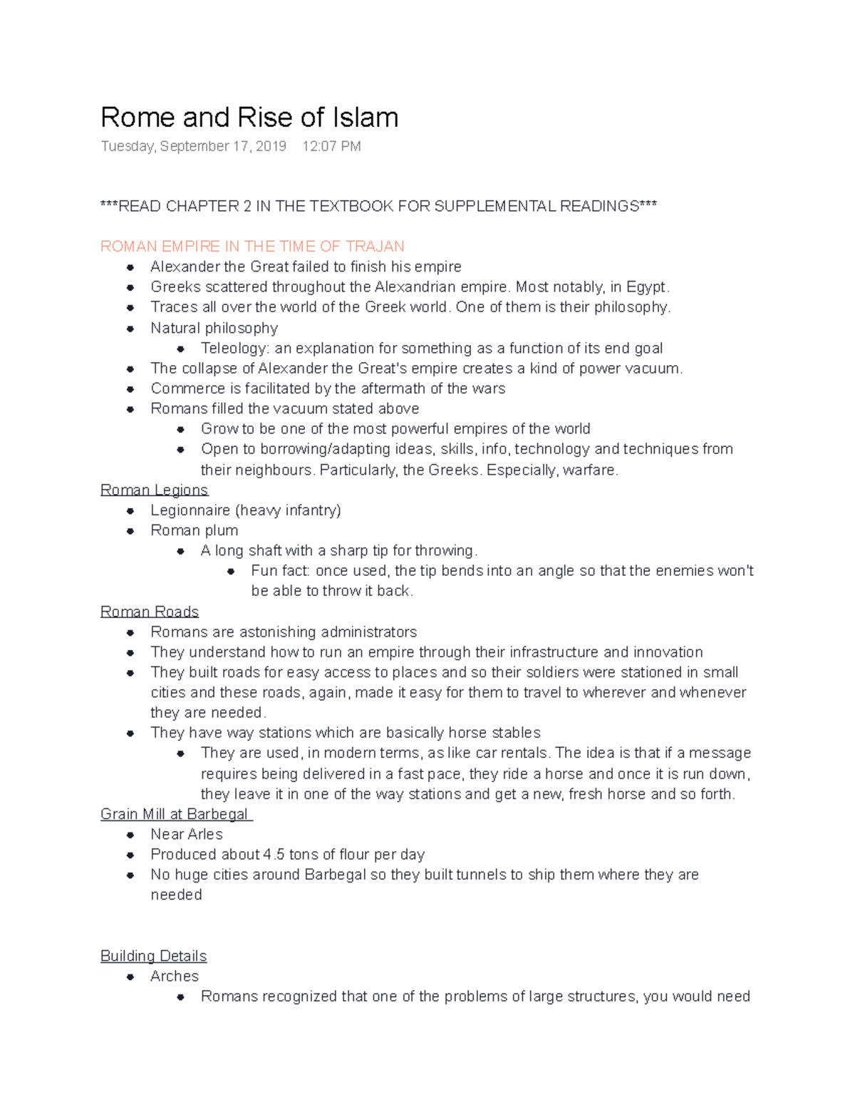 Rome and Rise of Islam - Rome and Rise of Islam Tuesday, September 17 ...