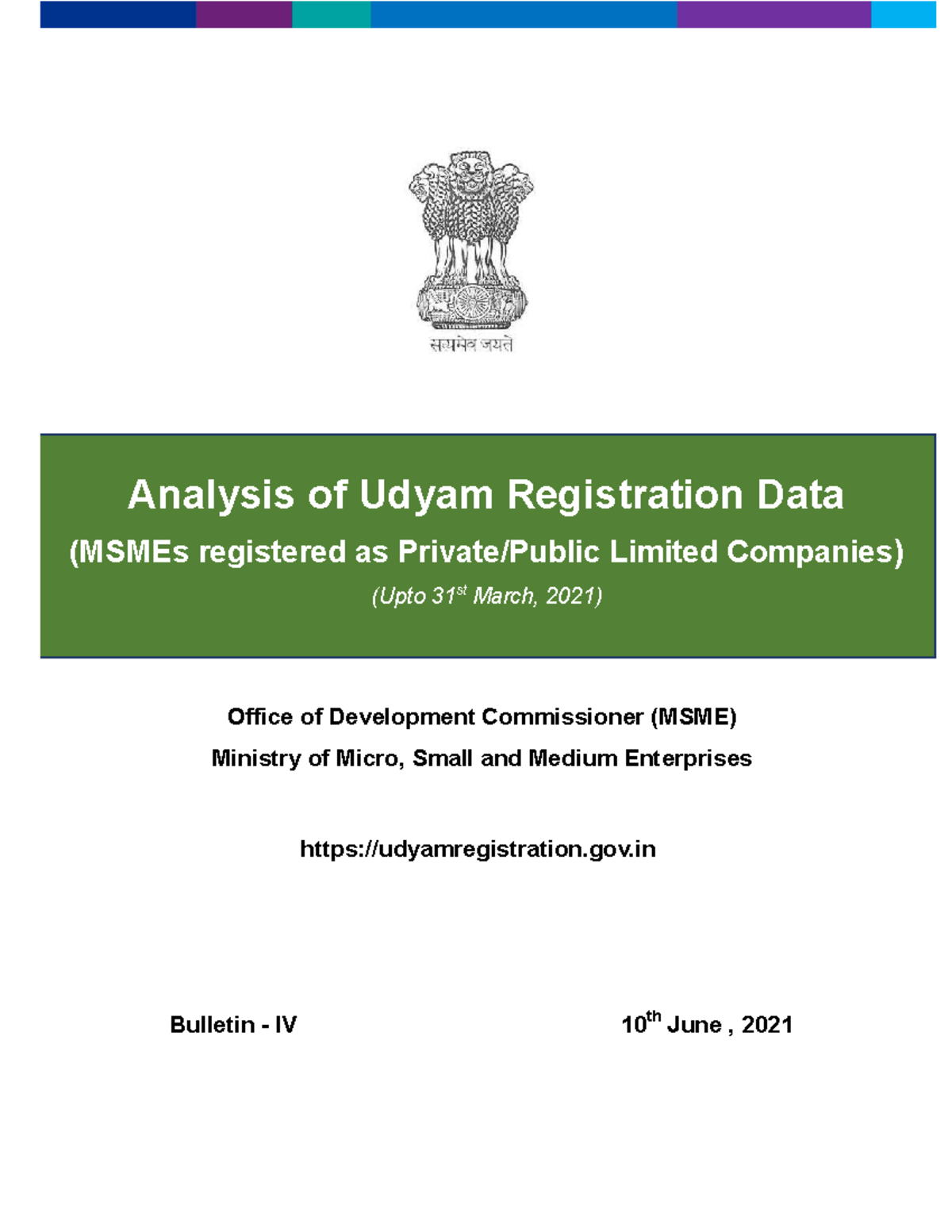 Buletin IV Analysis of Udyam Registration Data - Office of Development ...