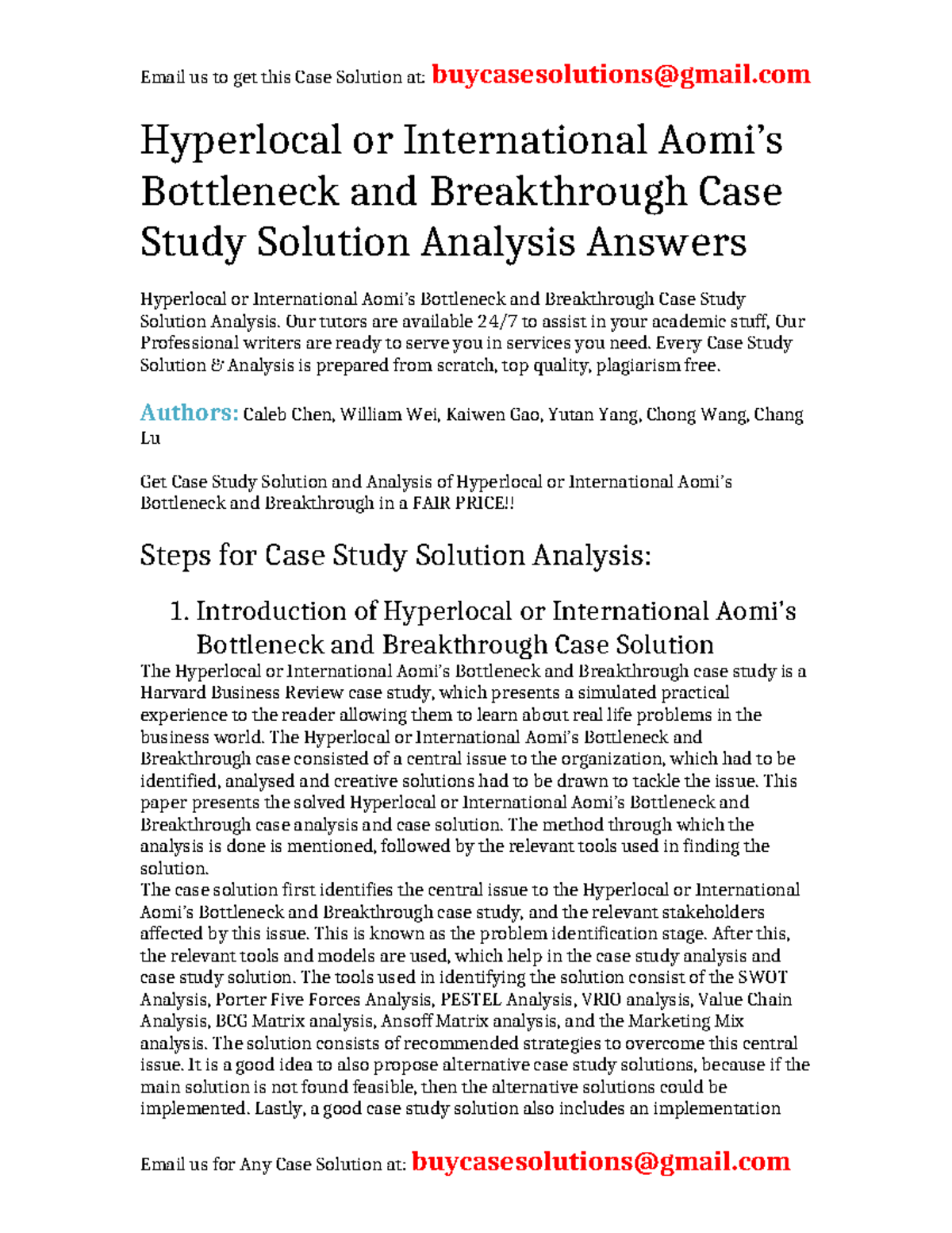 SOLUTION Hyperlocal or International Aomi’s Bottleneck and Breakthrough - Hyperlocal or - Studocu