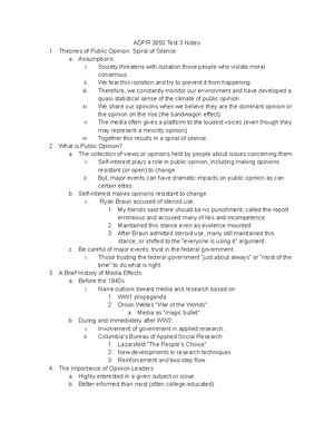 ADPR Lecture 16 - ADPR 3850 03/23/ Lecture 16 notes Managing ...