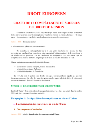 Fiches de révisions - Introduction au droit européen - Question - Studocu