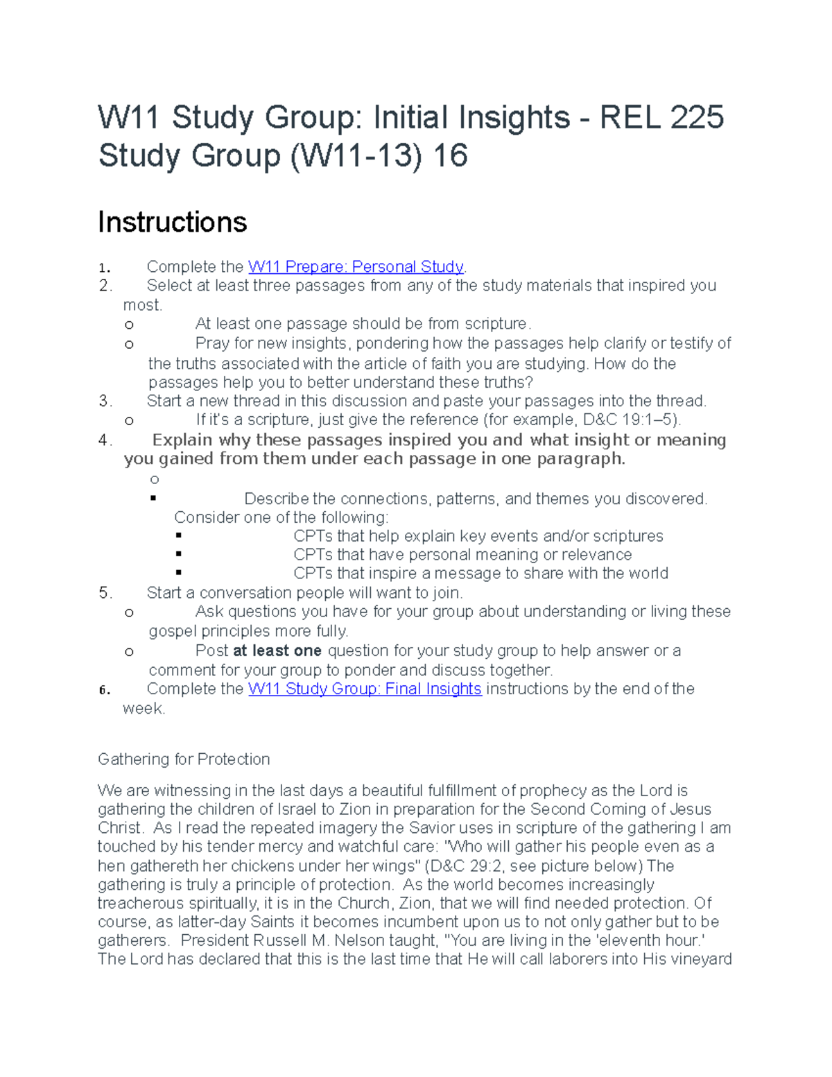 REL 225 W11 Study Group Initial Insights - REL 225 Study Group (W11-13 ...
