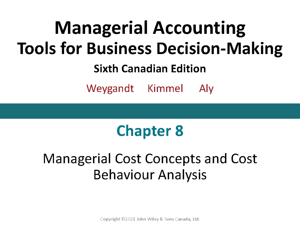 Ppt08 - summary of book - Managerial Accounting Tools for Business ...