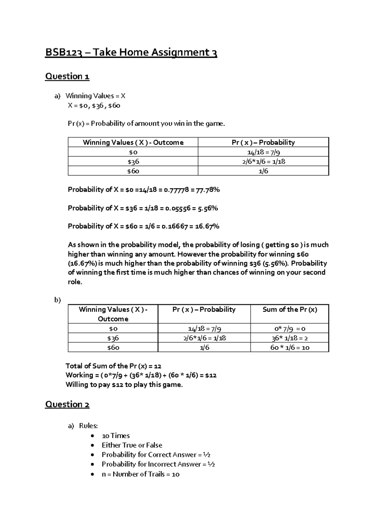 Take Home Assignment - BSB123 - QUT - Studocu