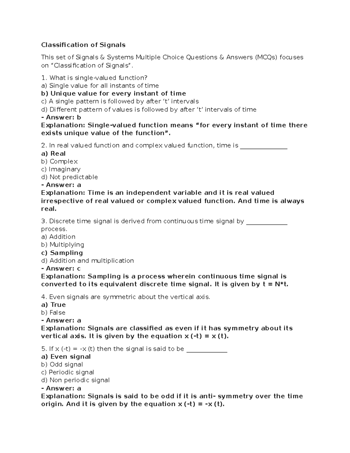 Classification-of-Signals - Classification of Signals This set of ...
