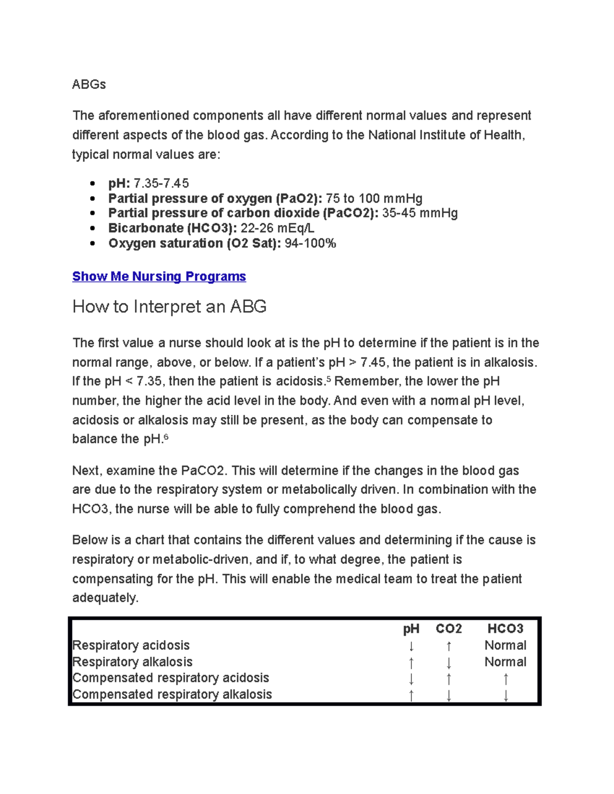 ABGs - arterial blood gas notes - ABGs The aforementioned components ...