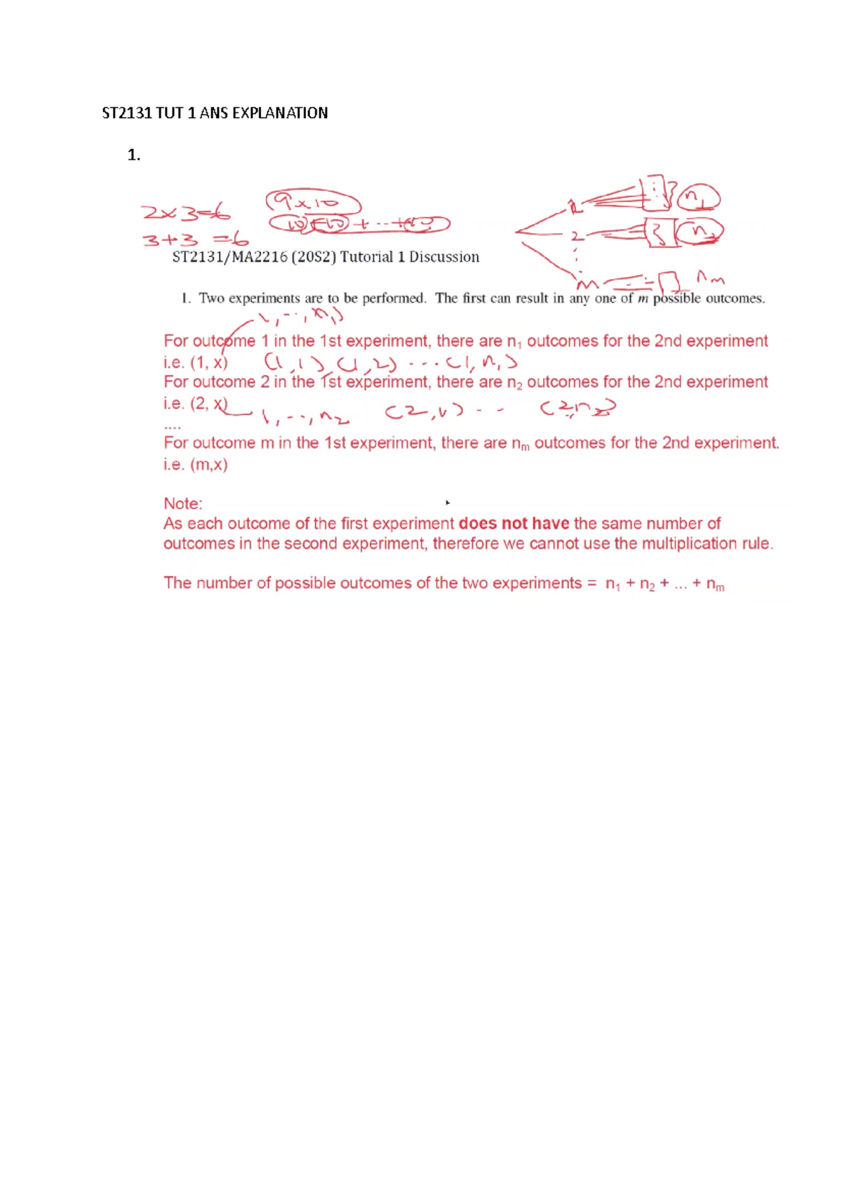 ST2131 TUT 1 ANS Explanation - ST2131 - ST2131 TUT 1 ANS EXPLANATION 1 ...