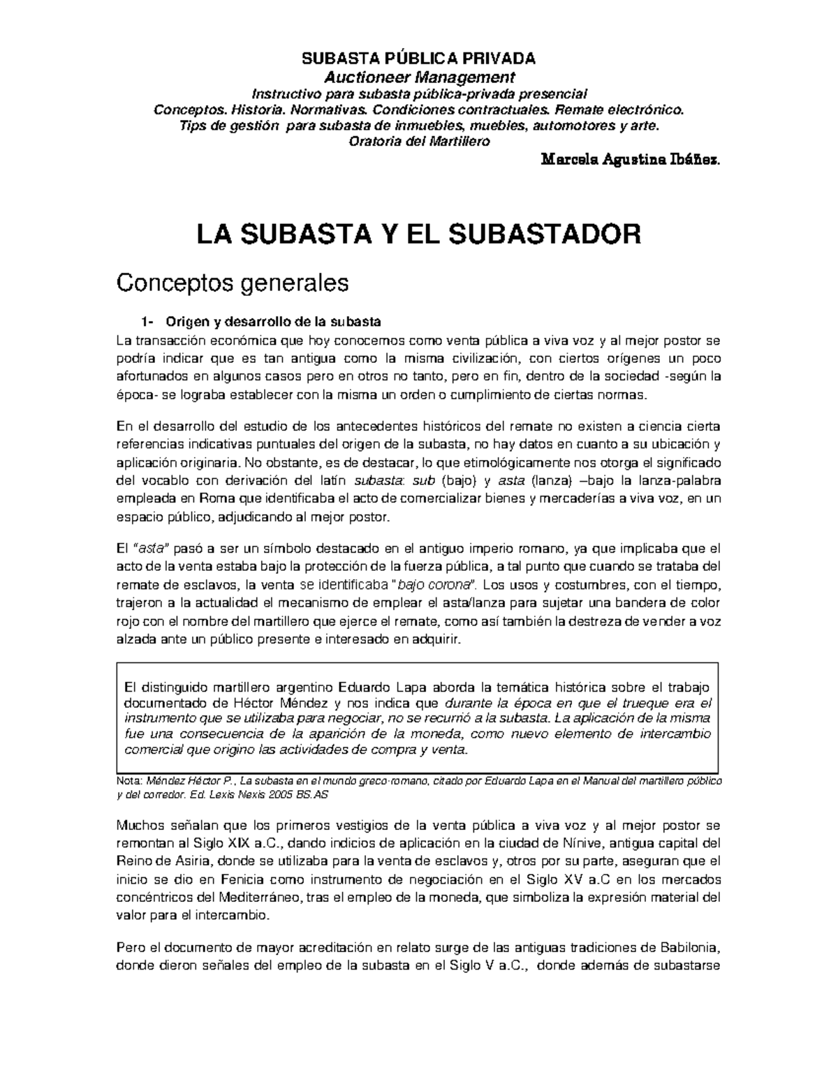 La subasta y el subastador - Auctioneer Management Instructivo para ...
