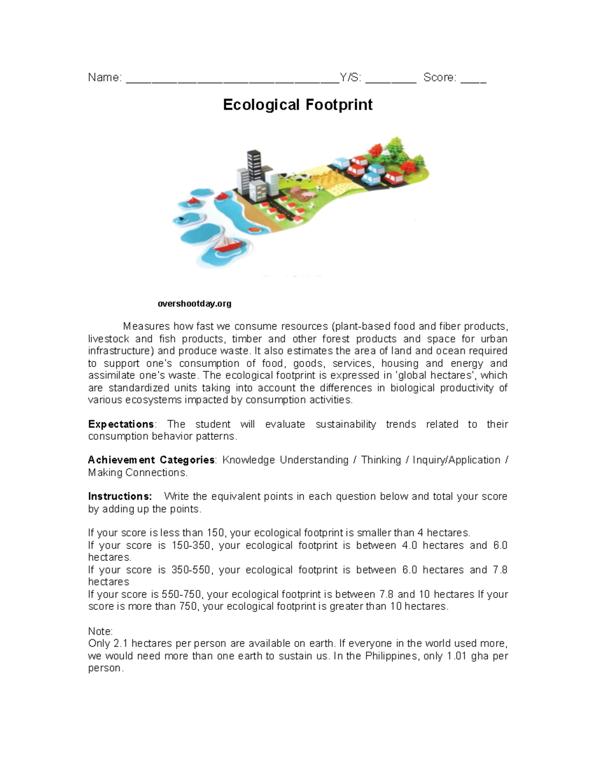 Ecological Footprint - Notes Feelings, Values, and Impartiality in ...