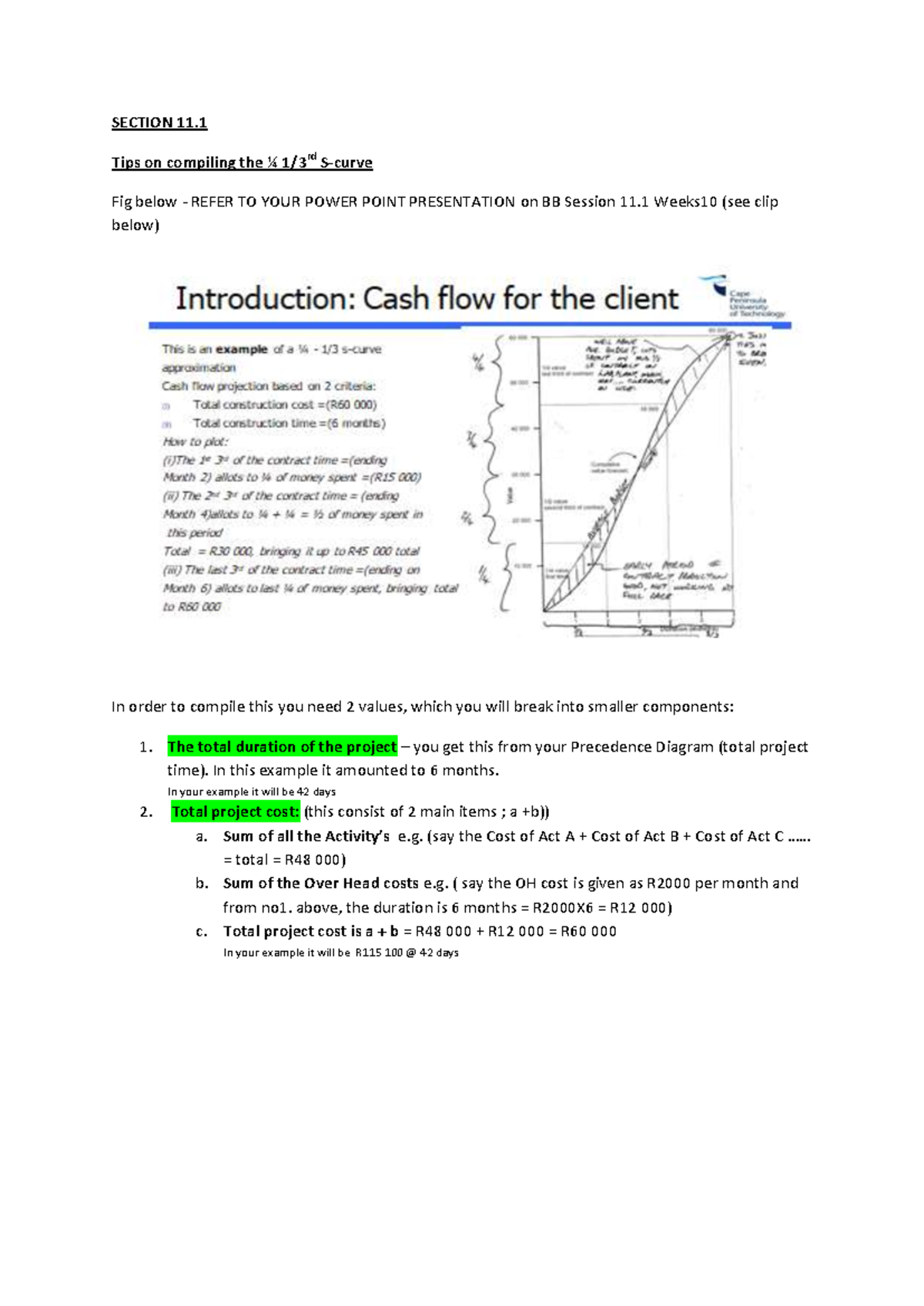 Week 101 Additional Info Section 111 S Curve Plotting Section 11 Tips On Compiling The ¼ 1