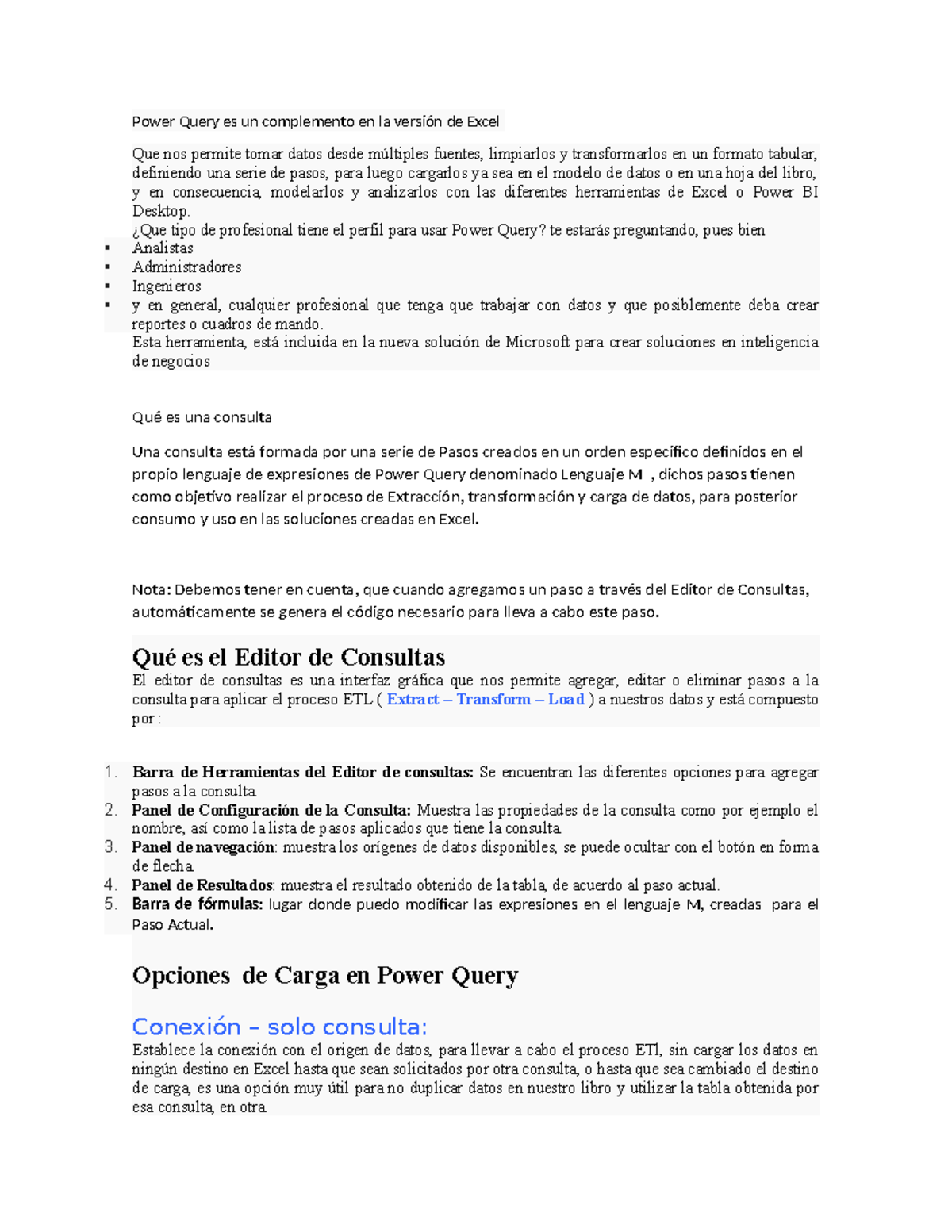 Power Query es un complemento en la versión de Excel - ¿Que tipo de profesional tiene el perfil ...