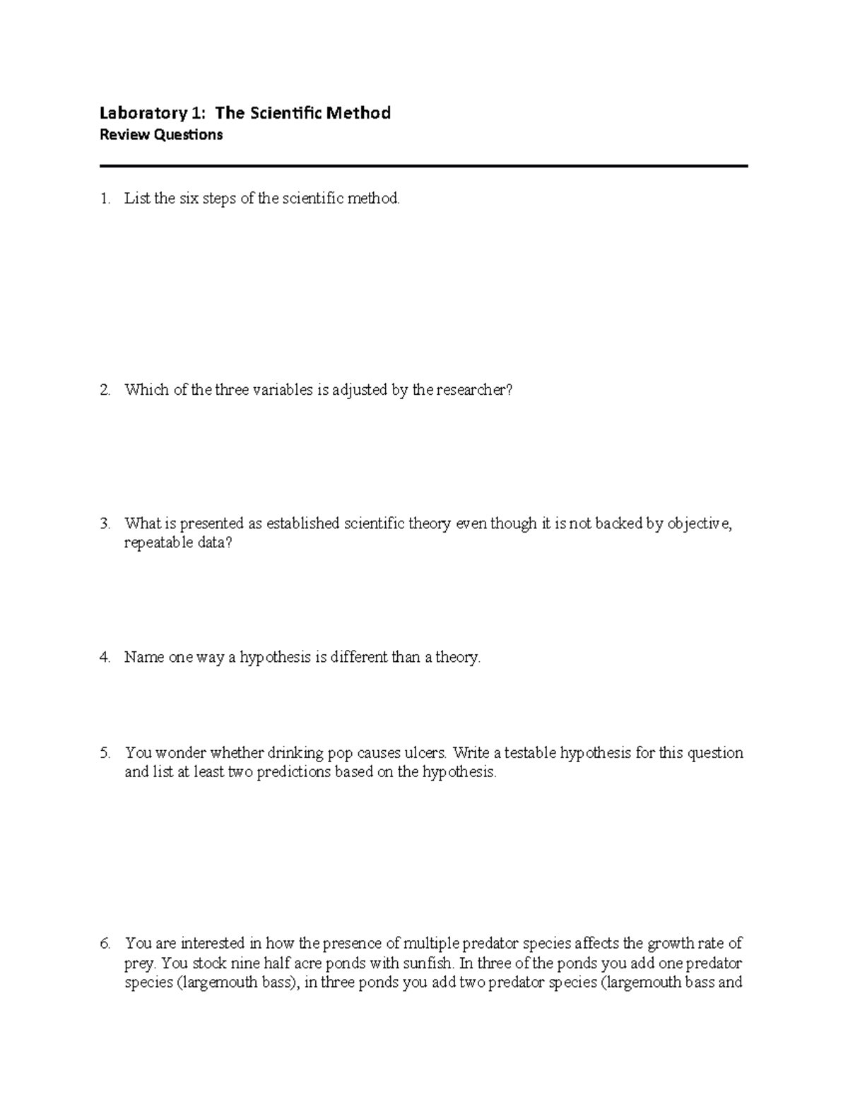 Sci Method Lab HW - Homework - Laboratory 1: The Scientific Method ...