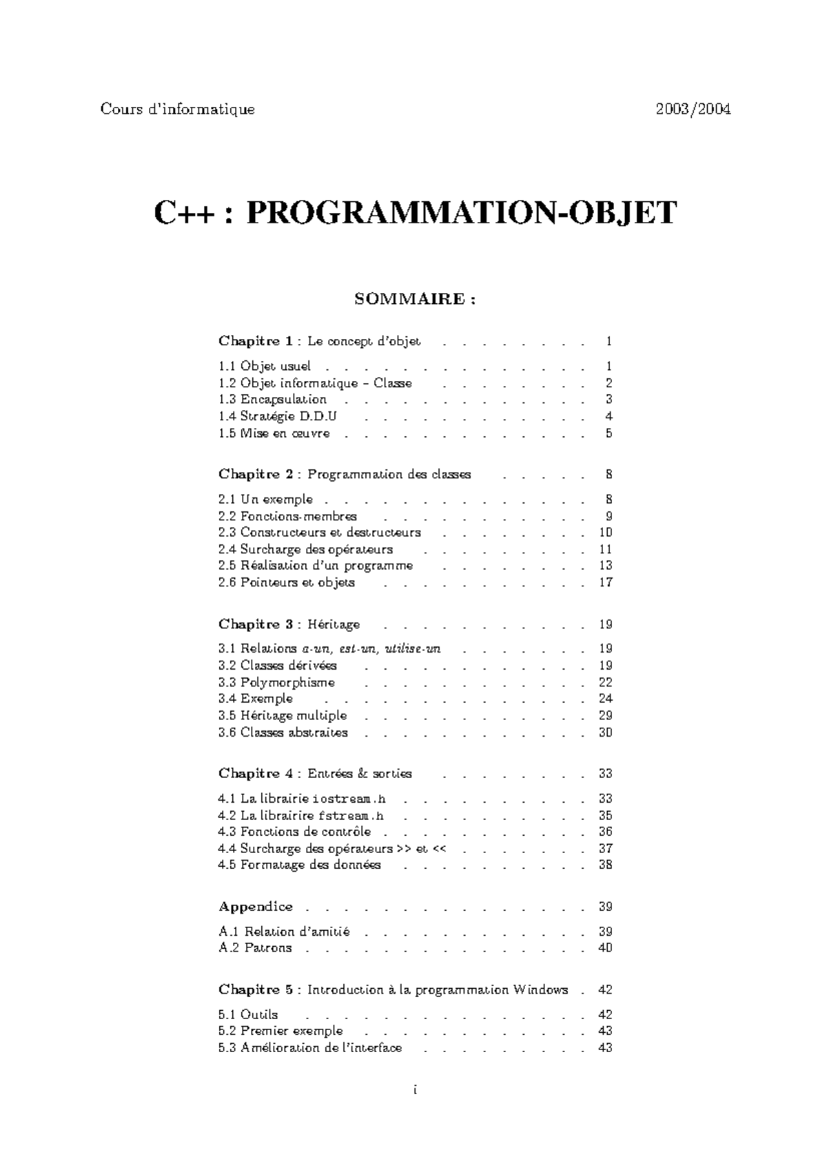 C++Polycop 2 - Summary Programmation orientee objet en C++ - C++ ...
