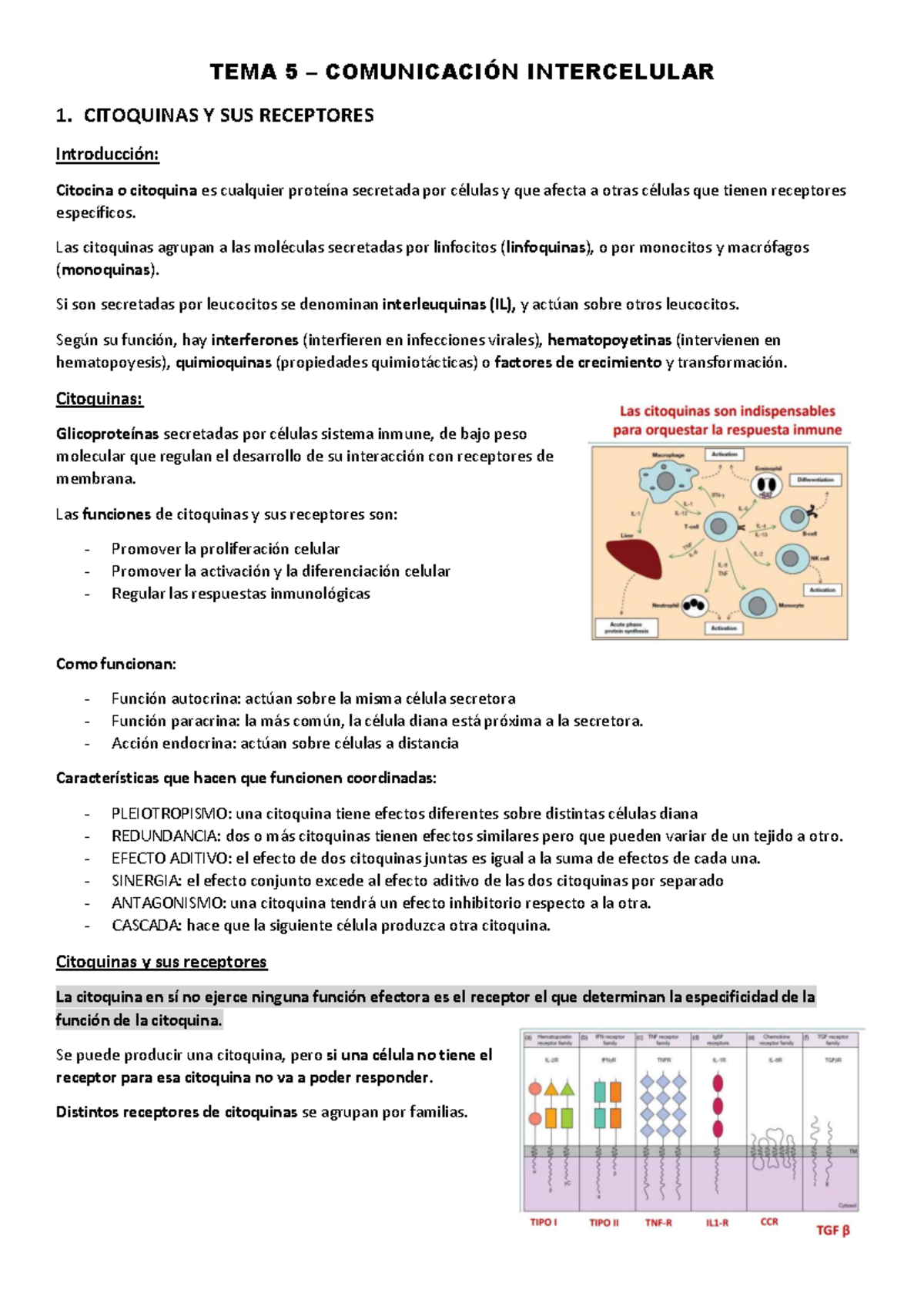 Tema 5 - Comunicación intercelular - TEMA 5 – COMUNICACIÓN INTERCELULAR ...