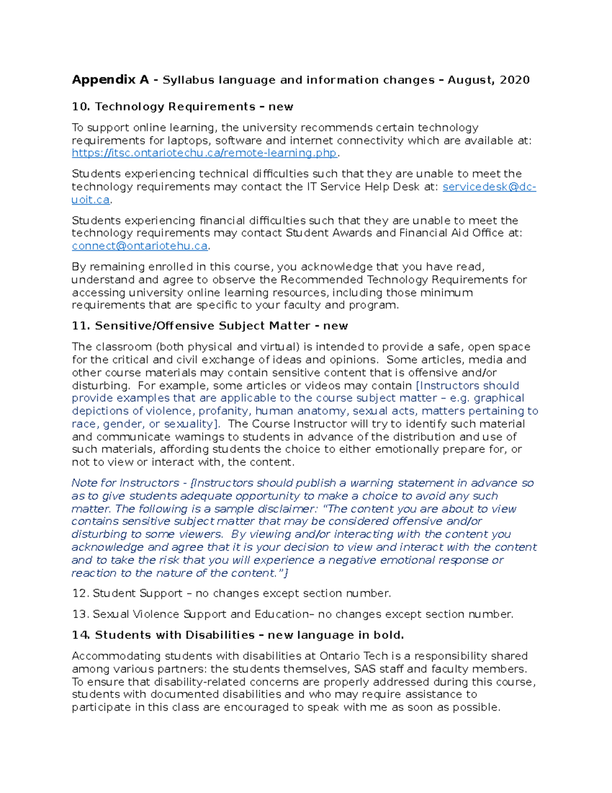Appendix A - Lecture notes Week 1 - Appendix A - Syllabus language and ...