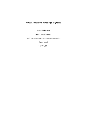 Cutural communication practices paper proposal - Cultural Communication ...