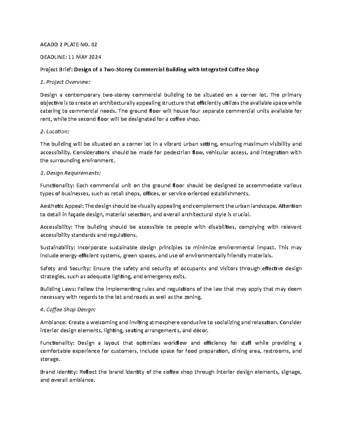 Acadd 2 Plate NO 2 - ACADD 2 PLATE NO. 02 DEADLINE: 11 MAY 2024 Project ...