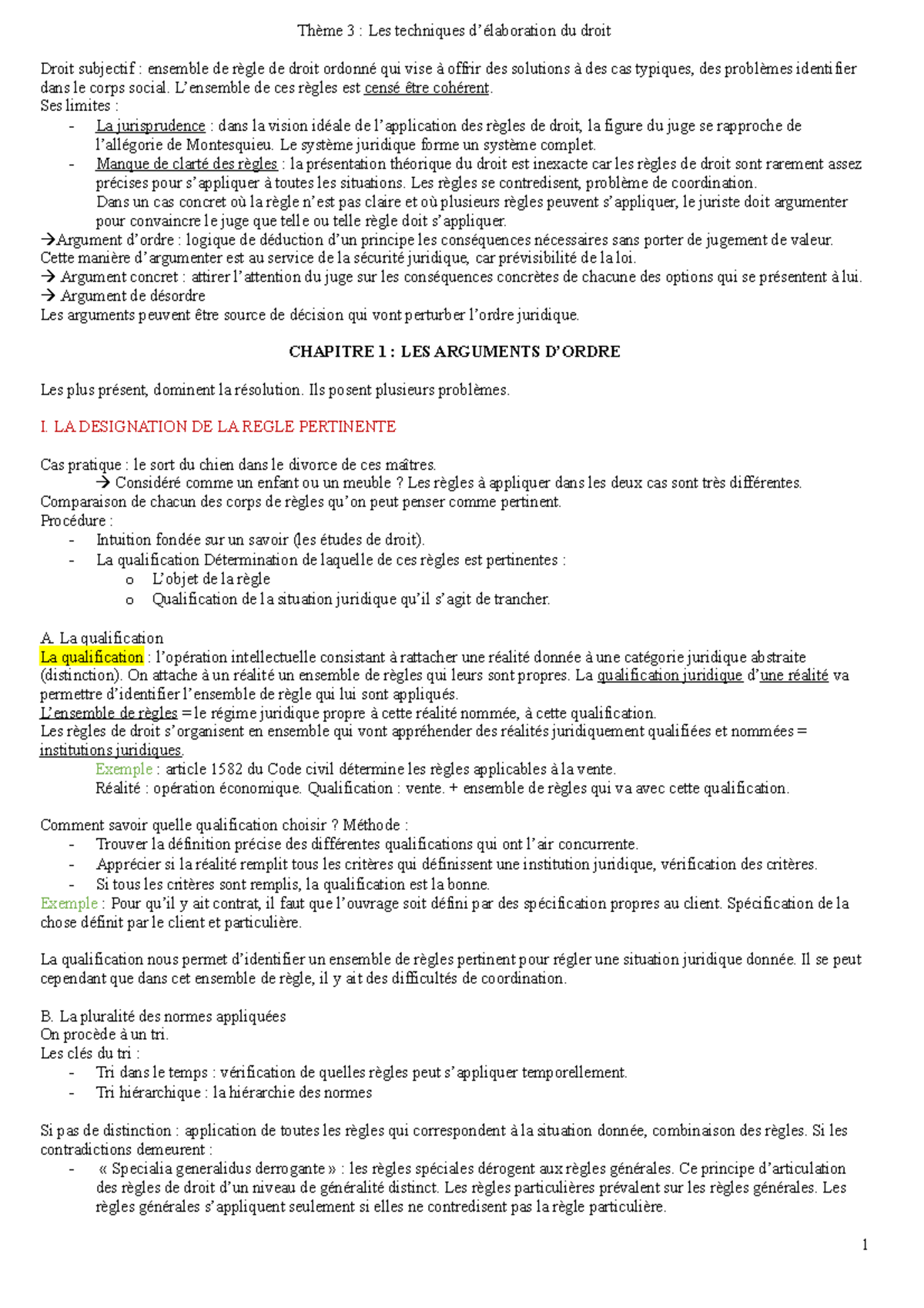 C1 cours magistral - Thème 3 : Les techniques d’élaboration du droit ...