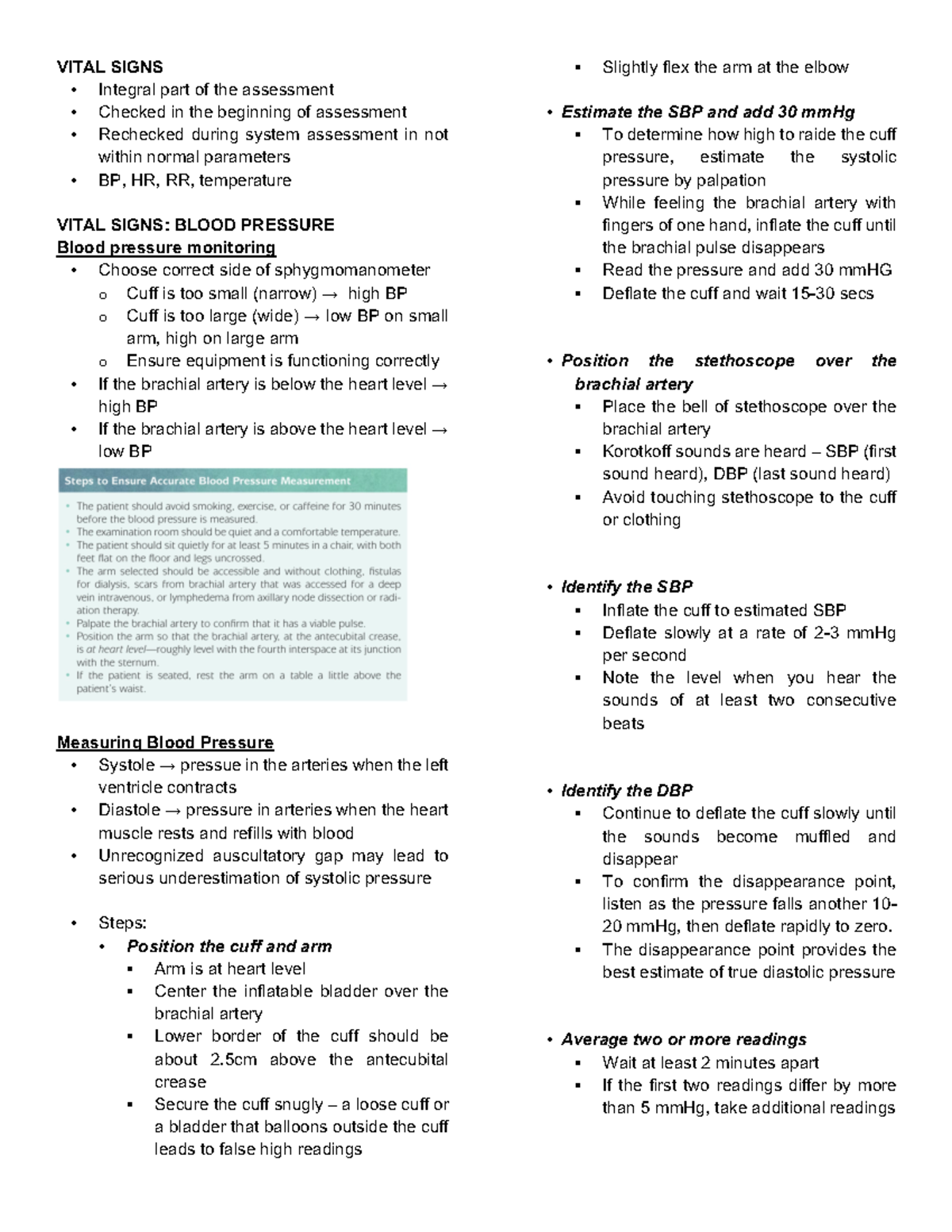 Vital Signs 1 - Integral part of the assessment • Checked in the ...