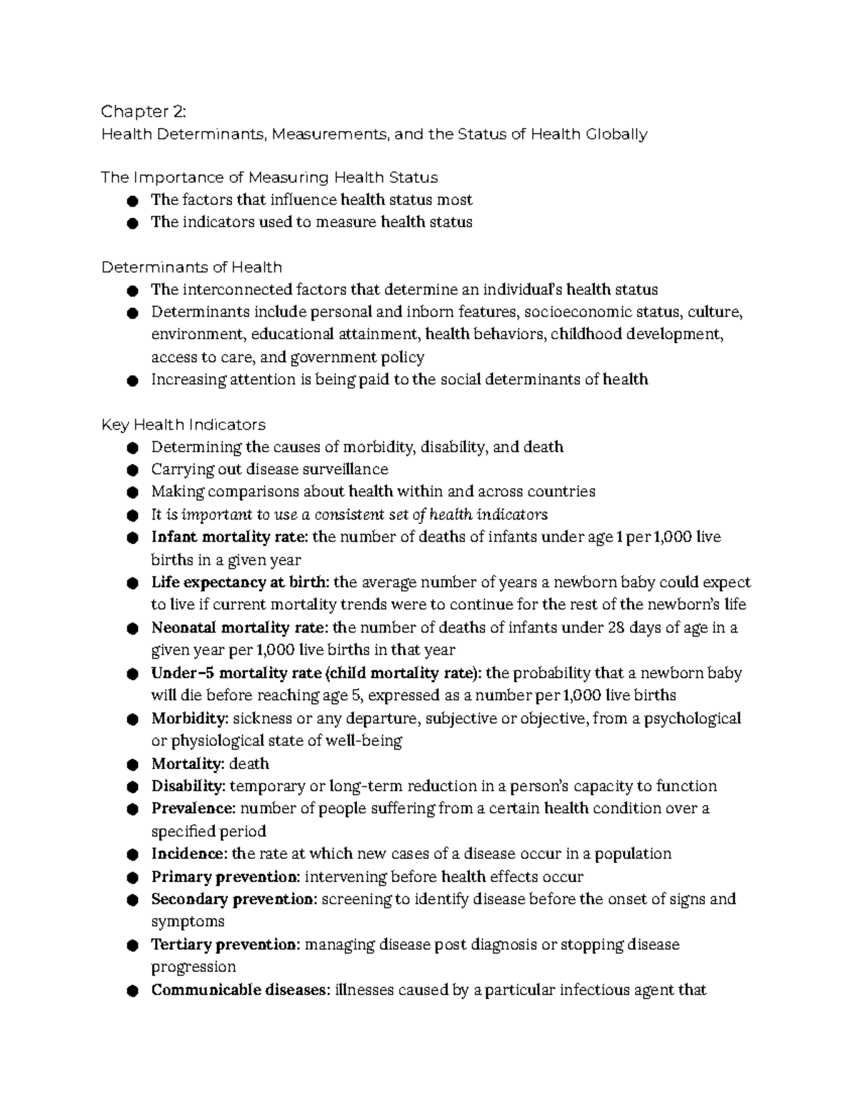 Ch. 2 Lecture Notes - Dr. Akowuah - Chapter 2: Health Determinants ...