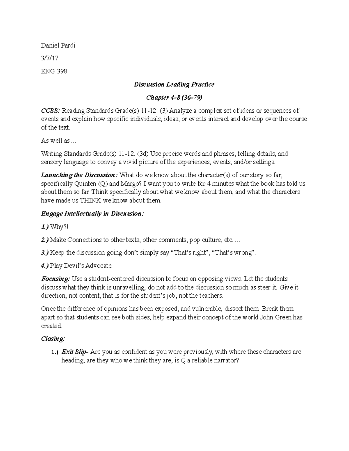 Discussion Leading - This is a tutorial from the first half of the ...