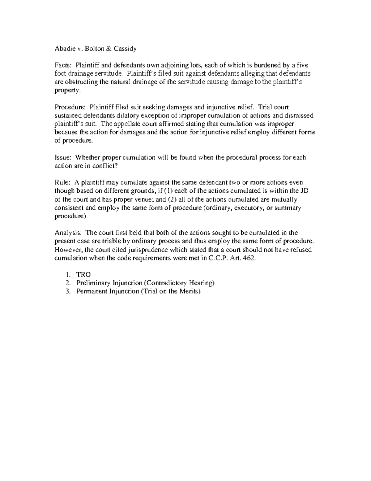 Civ Pro Briefs Abadie V Bolton Cassidy Facts Plaintiff And civ-pro-briefs-abadie-v-bolton-cassidy-facts-plaintiff-and