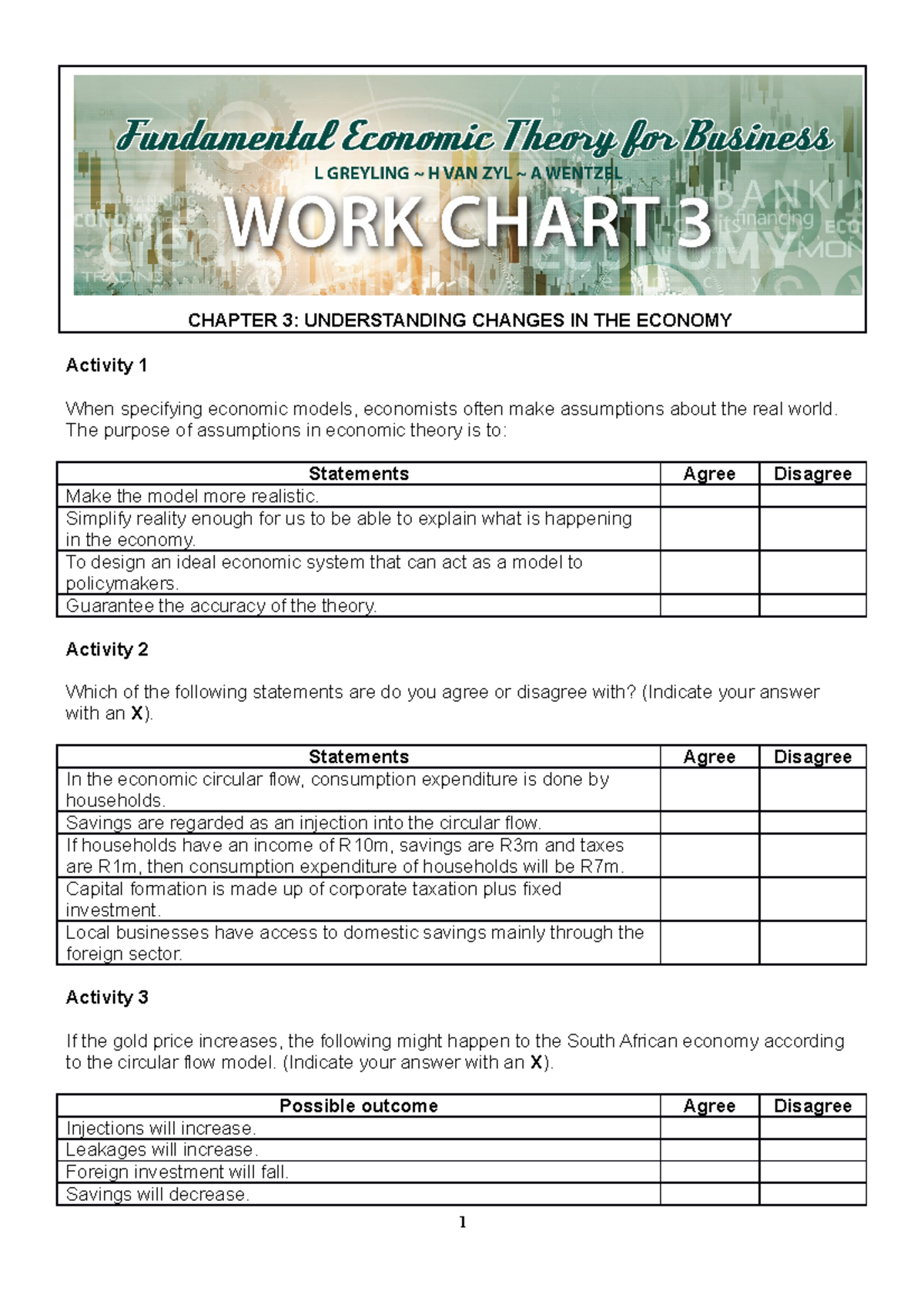 Work Chart 3 Economics - CHAPTER 3: UNDERSTANDING CHANGES IN THE ...