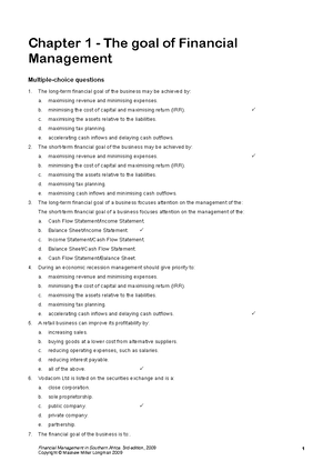 Semester 1 Individual assignment - COURSE RFM 260S – Retail Financial ...