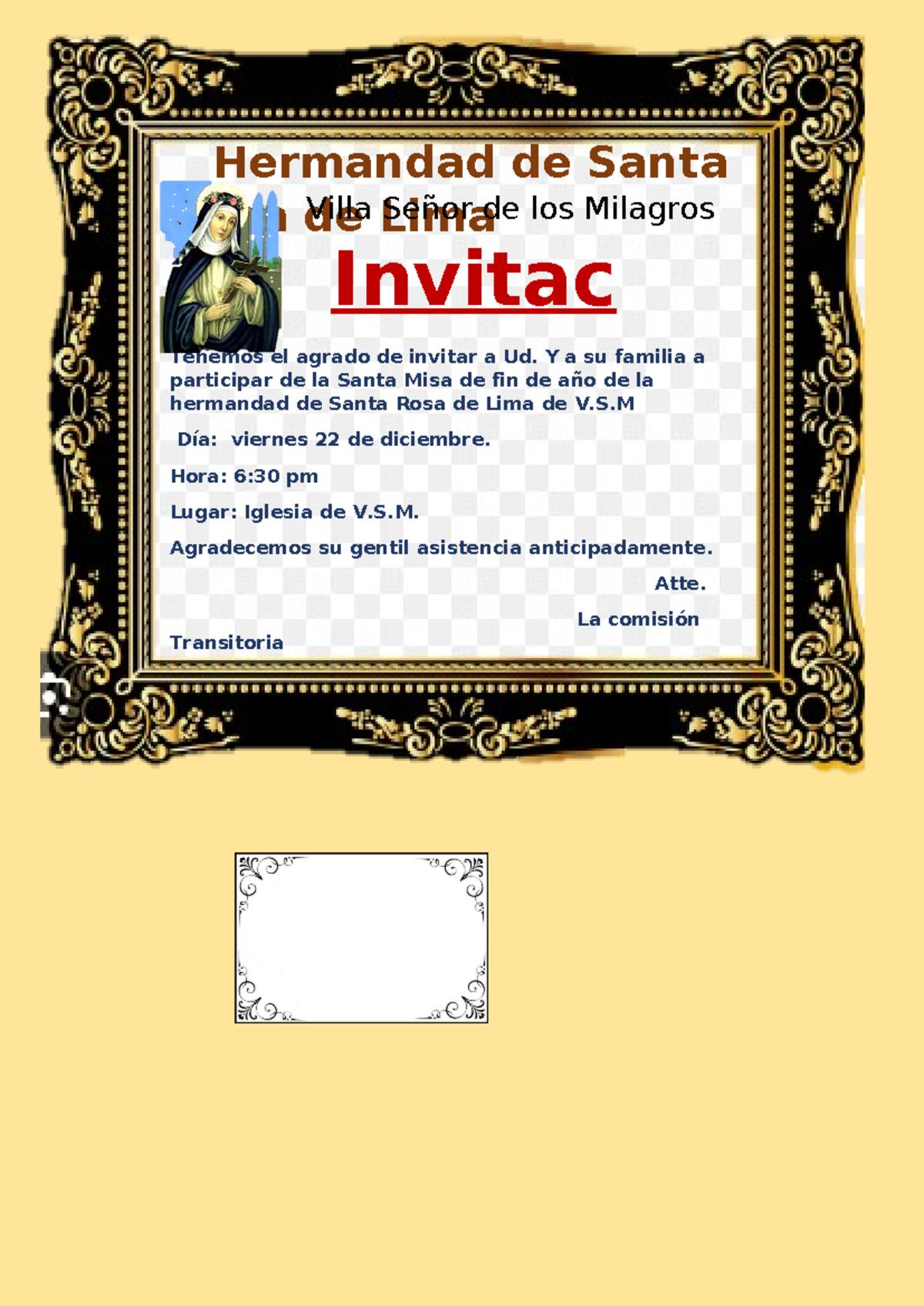 MISA Santa ROSA - dadasda - kelvin johan - Hermandad de Santa Rosa de ...