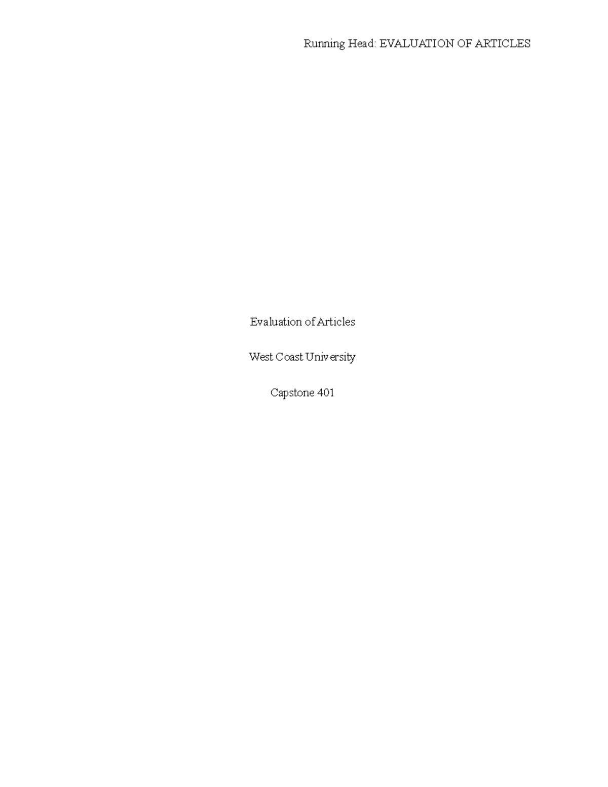 Scientific & Mathematical PAS references - Running Head: EVALUATION OF ...