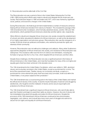 AAH3 - AFRICAN AMERICAN HISTORY NOTES - IV. The civil rights movement ...