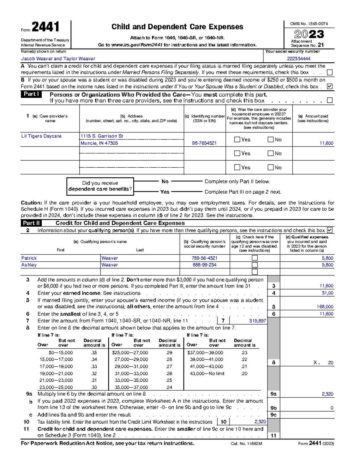 BUS-FPX4065 Assessment 5-1-2441 - Form 2441 2023 Child and Dependent ...