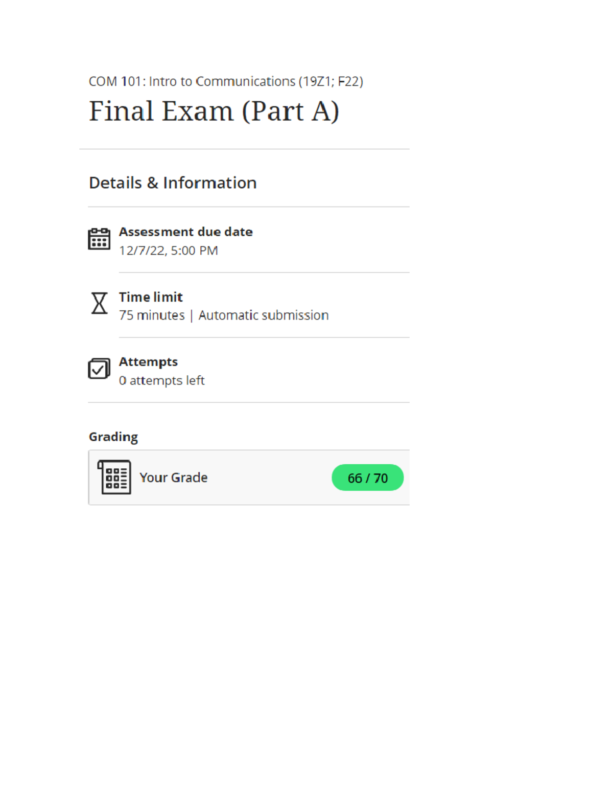 Com101 final exam part 1 - COM 101: Intro to Communications F22) Final ...