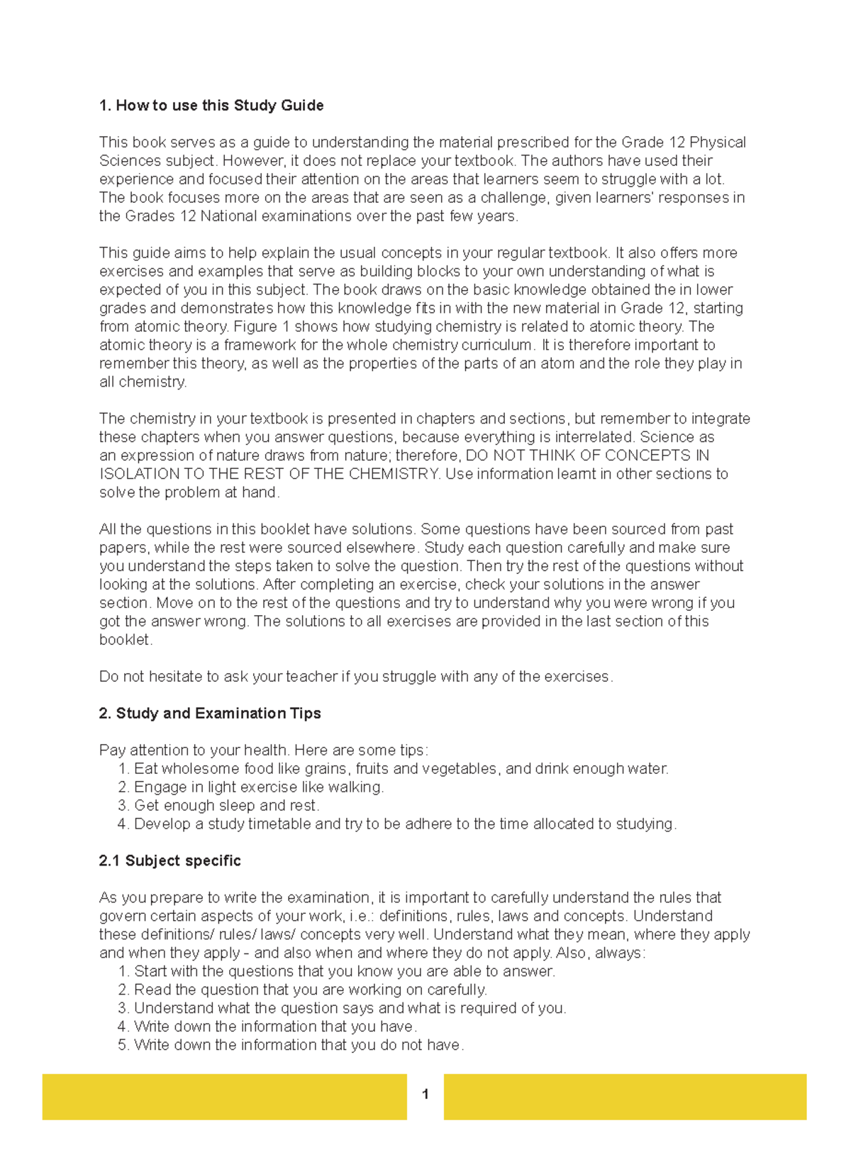 Physical Science Stoichiometry exercises - How to use this Study Guide ...
