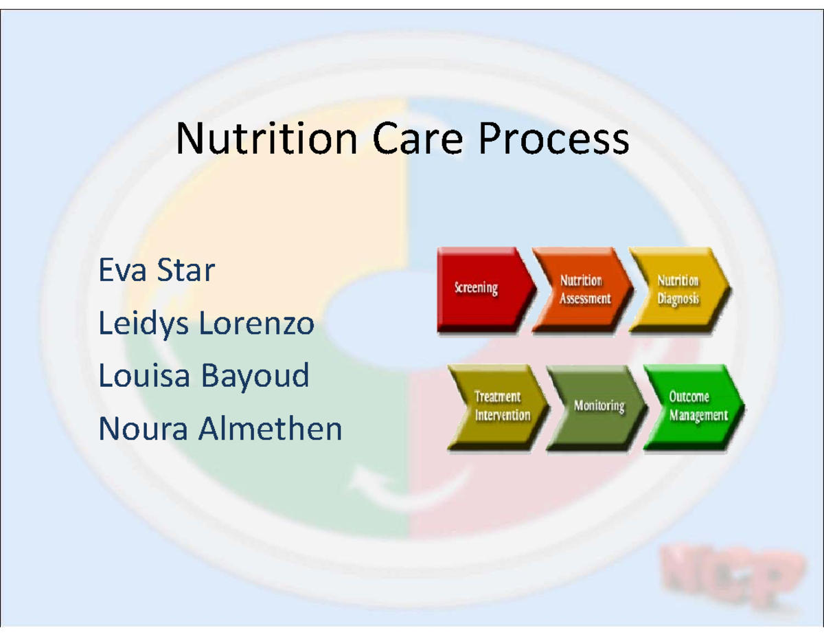 Nutrition CARE Process Notes - Nutrition Care Process Eva Star Leidys ...