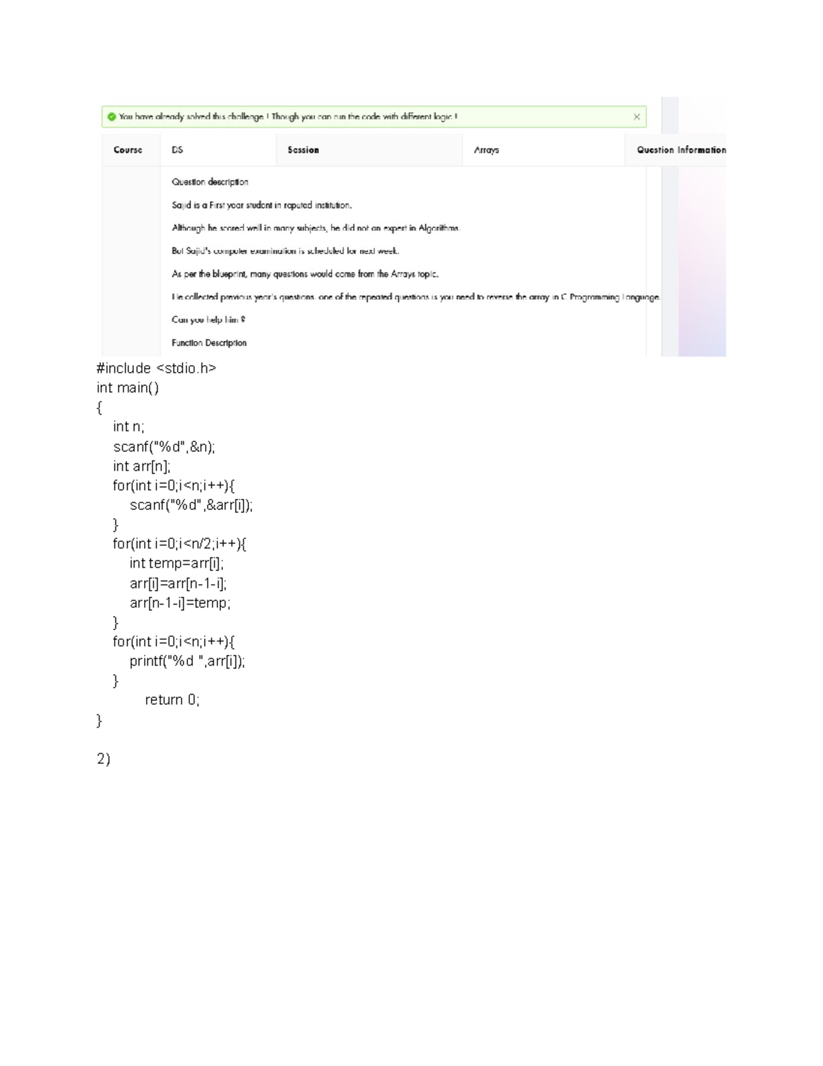 elab _data_structurers - #include int main() { int n; scanf("%d",&n); - Studocu