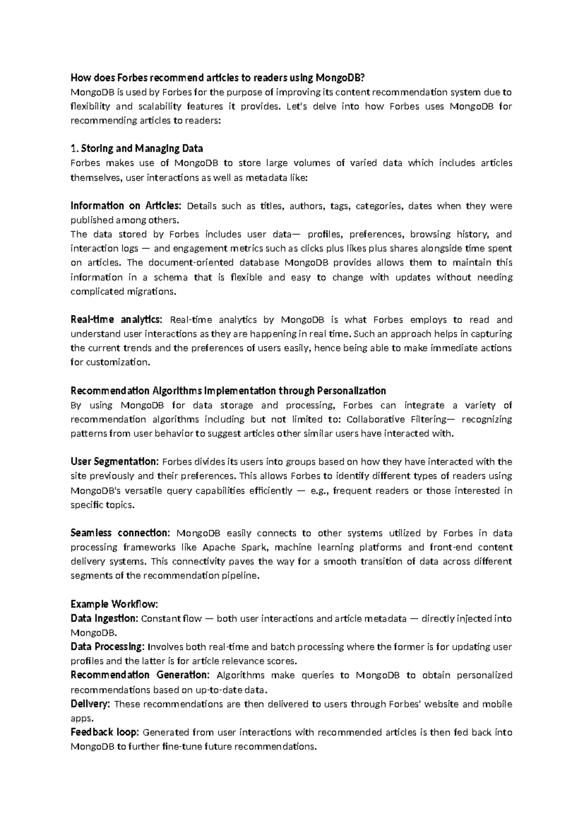 How does Forbes recommend articles to readers using Mongo DB - Let's ...