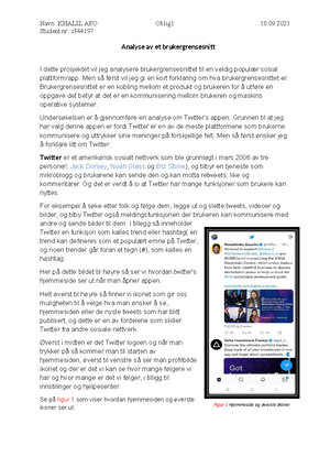 Oblig 1 - MENNESKE MASKIN INTERAKSJON (ADSE2100) Prosjekt 1 - teori Analyse av et ...