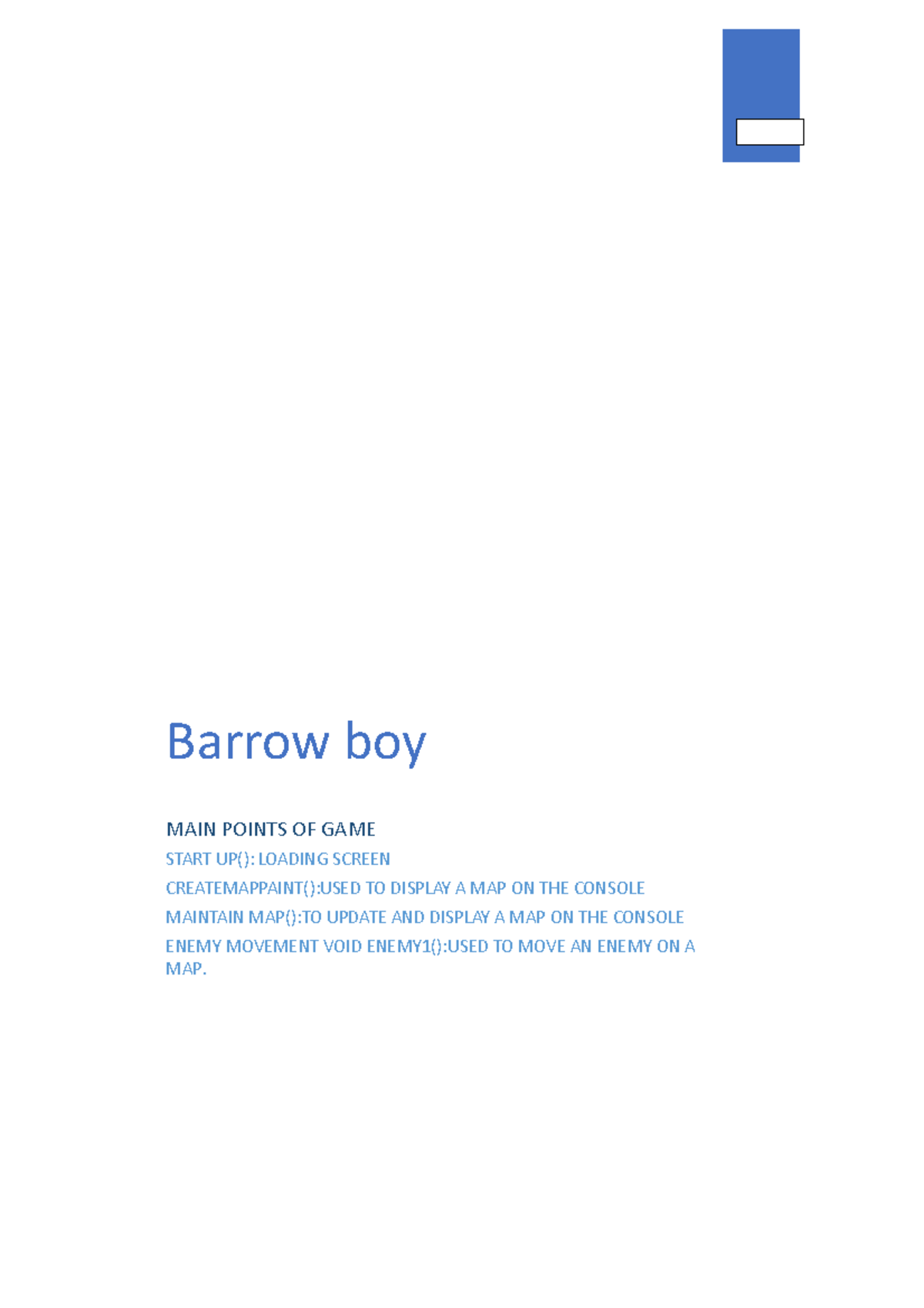 Game barrow description - Barrow boy MAIN POINTS OF GAME START UP ...