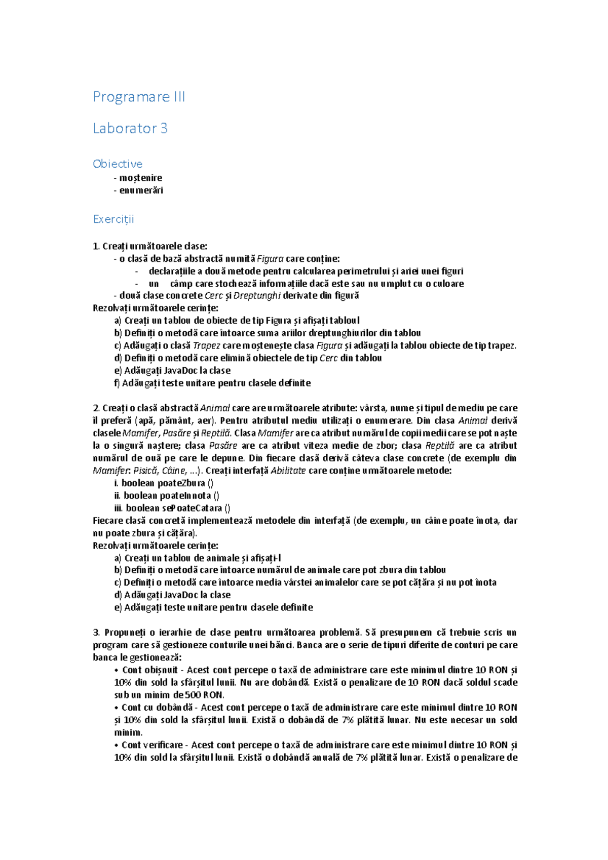 Laborator 3 - 123 - Programare III - UVT - StuDocu