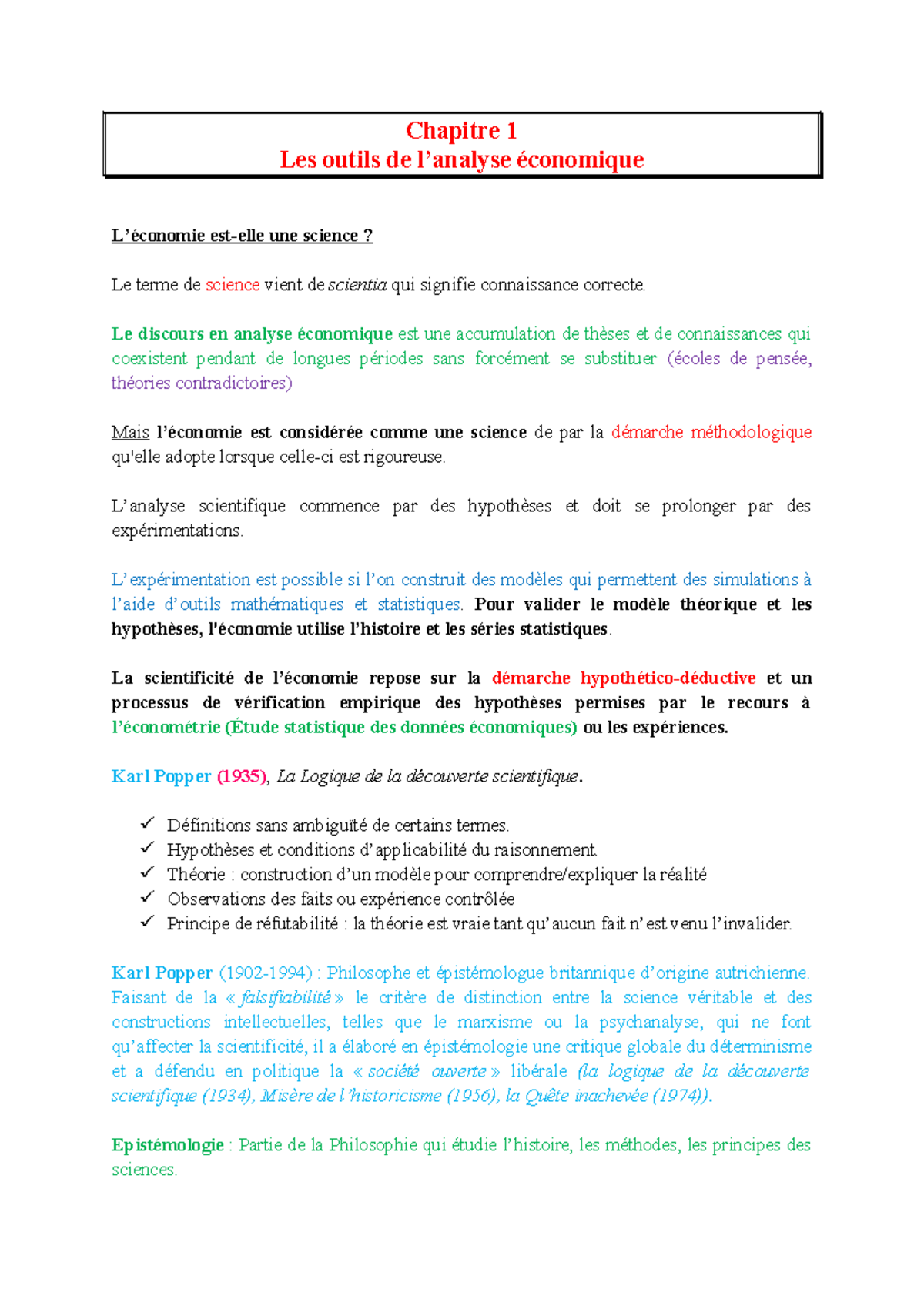 Ch.1 - Outils de l'analyse économique - Chapitre 1 Les outils de l ...