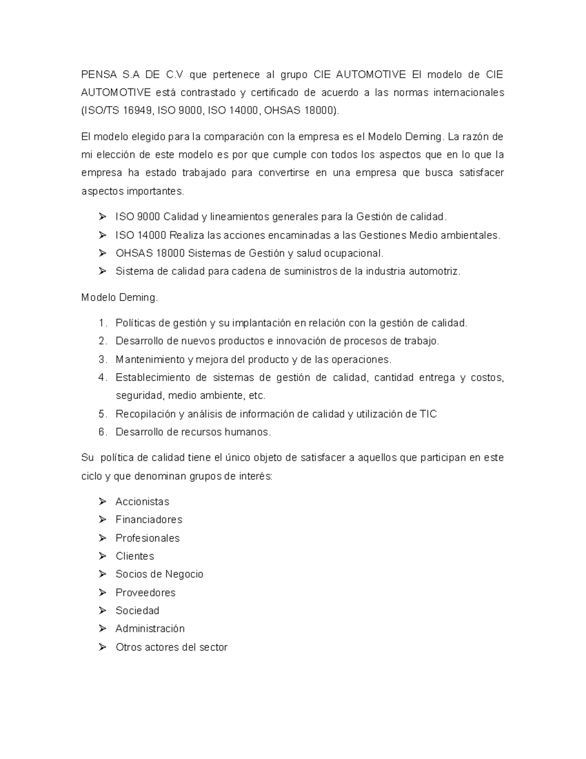 Modelos SGC - PENSA S DE C que pertenece al grupo CIE AUTOMOTIVE El ...